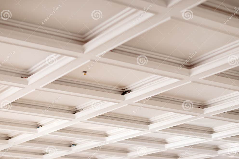 Modern Ceiling Square Design Stock Image - Image of square, structure ...