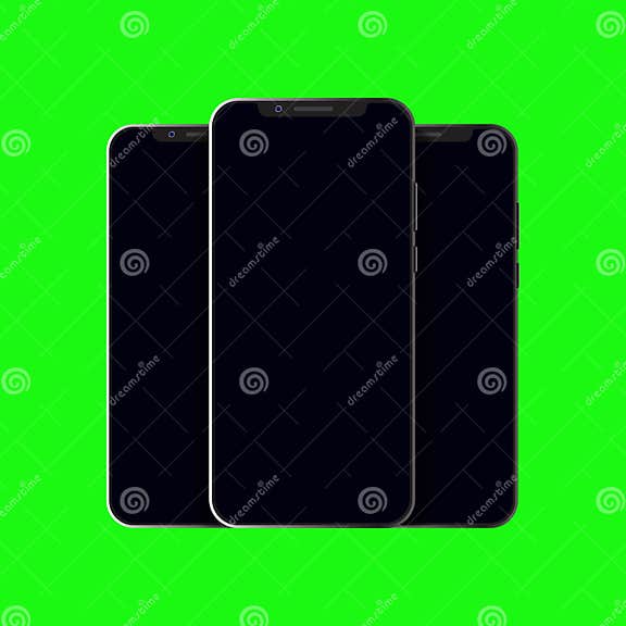 Modern Cell Phones Template Stock Vector - Illustration of display ...
