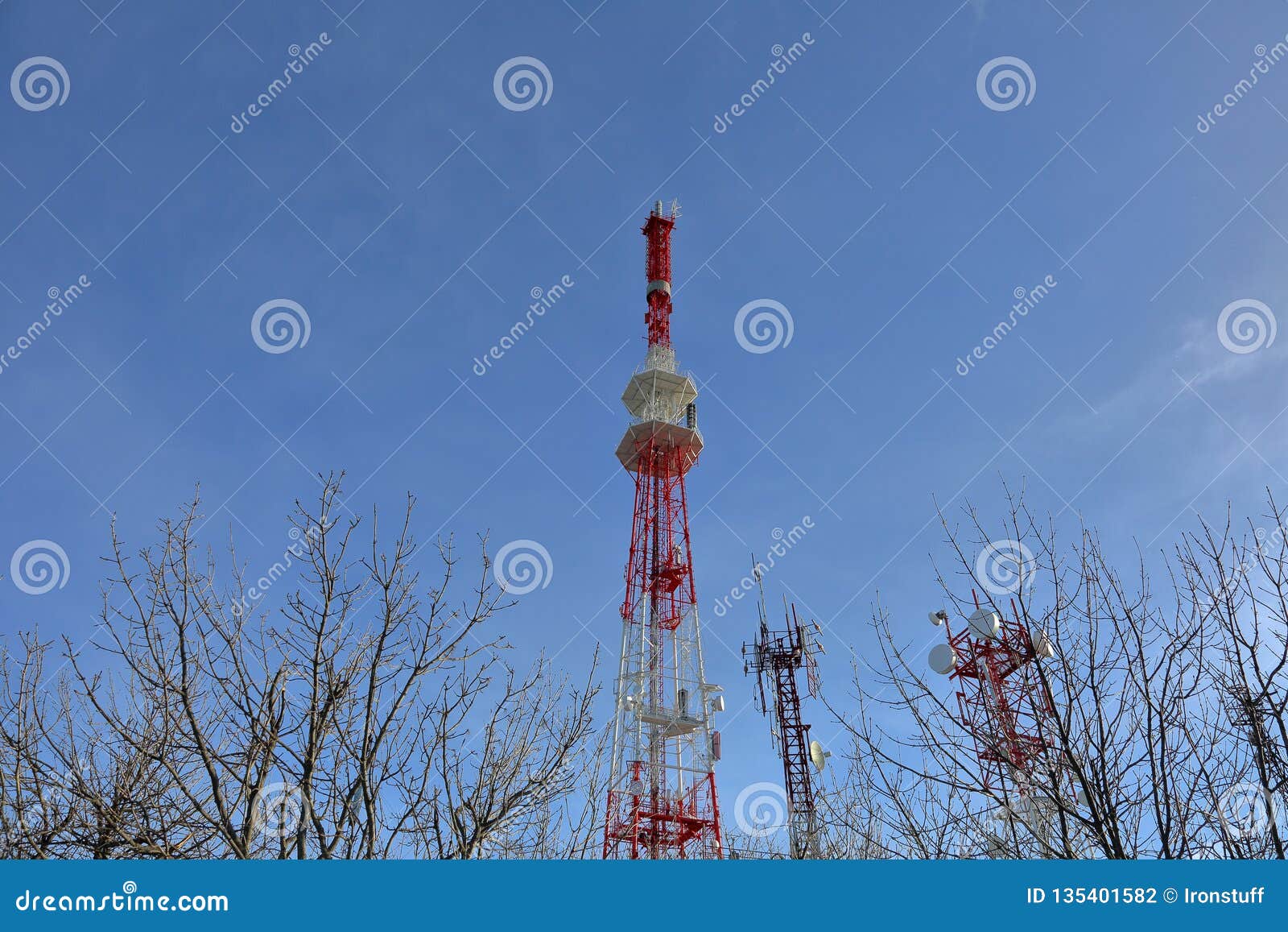 Modern cell tower stock photo. Image of communications - 135401582
