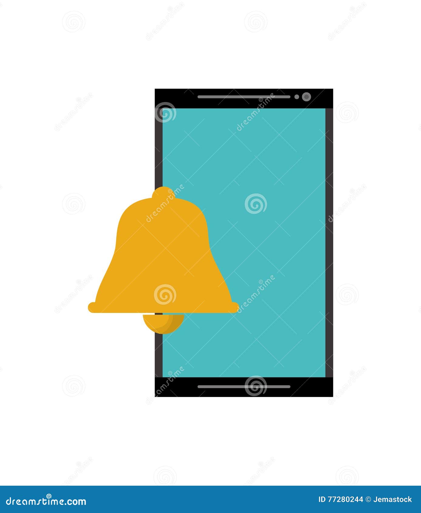 Modern Cellphone and Bell Notification Icon Stock Vector - Illustration ...