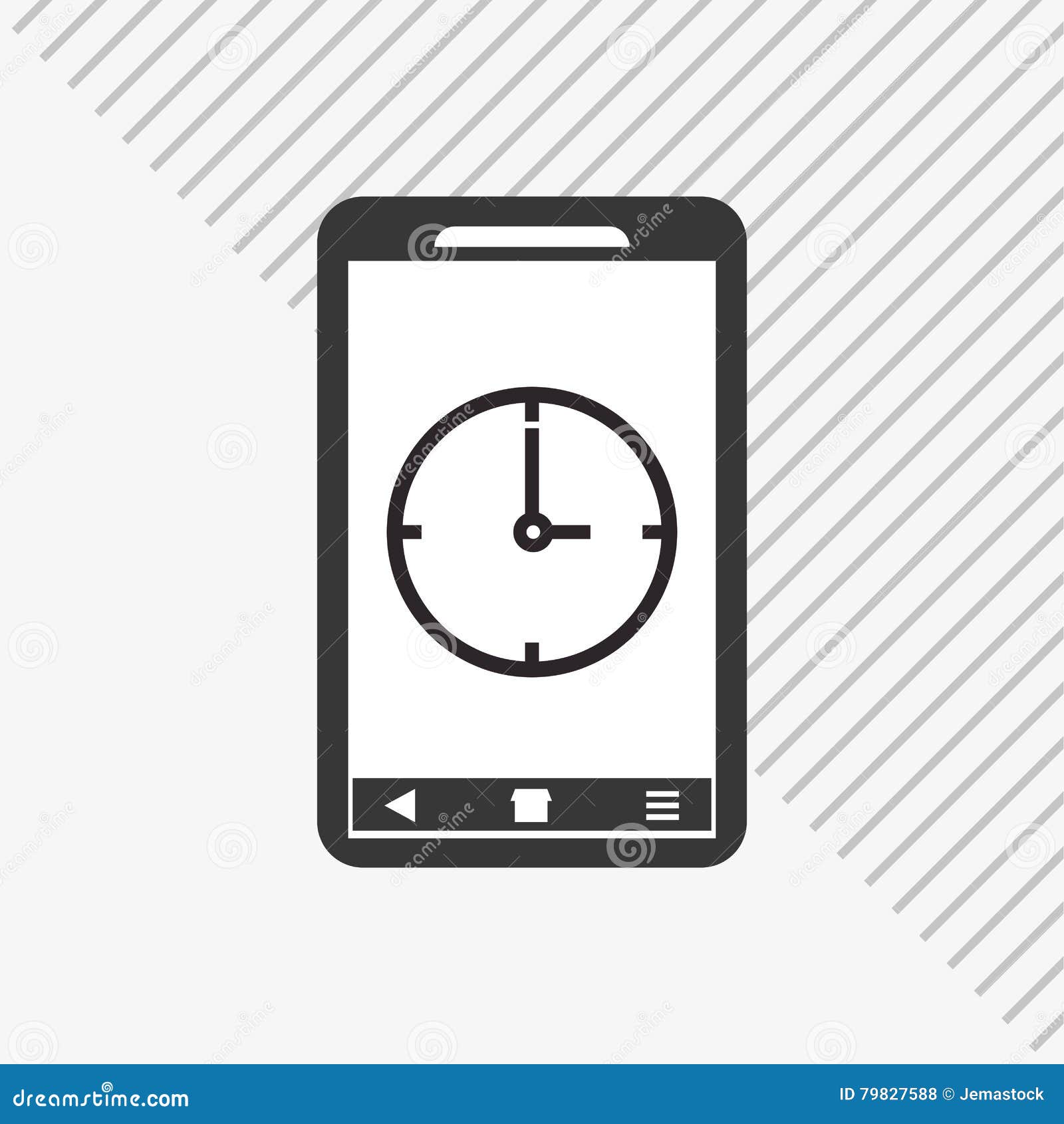 Modern Cellphone with Clock Icon Image Stock Illustration ...