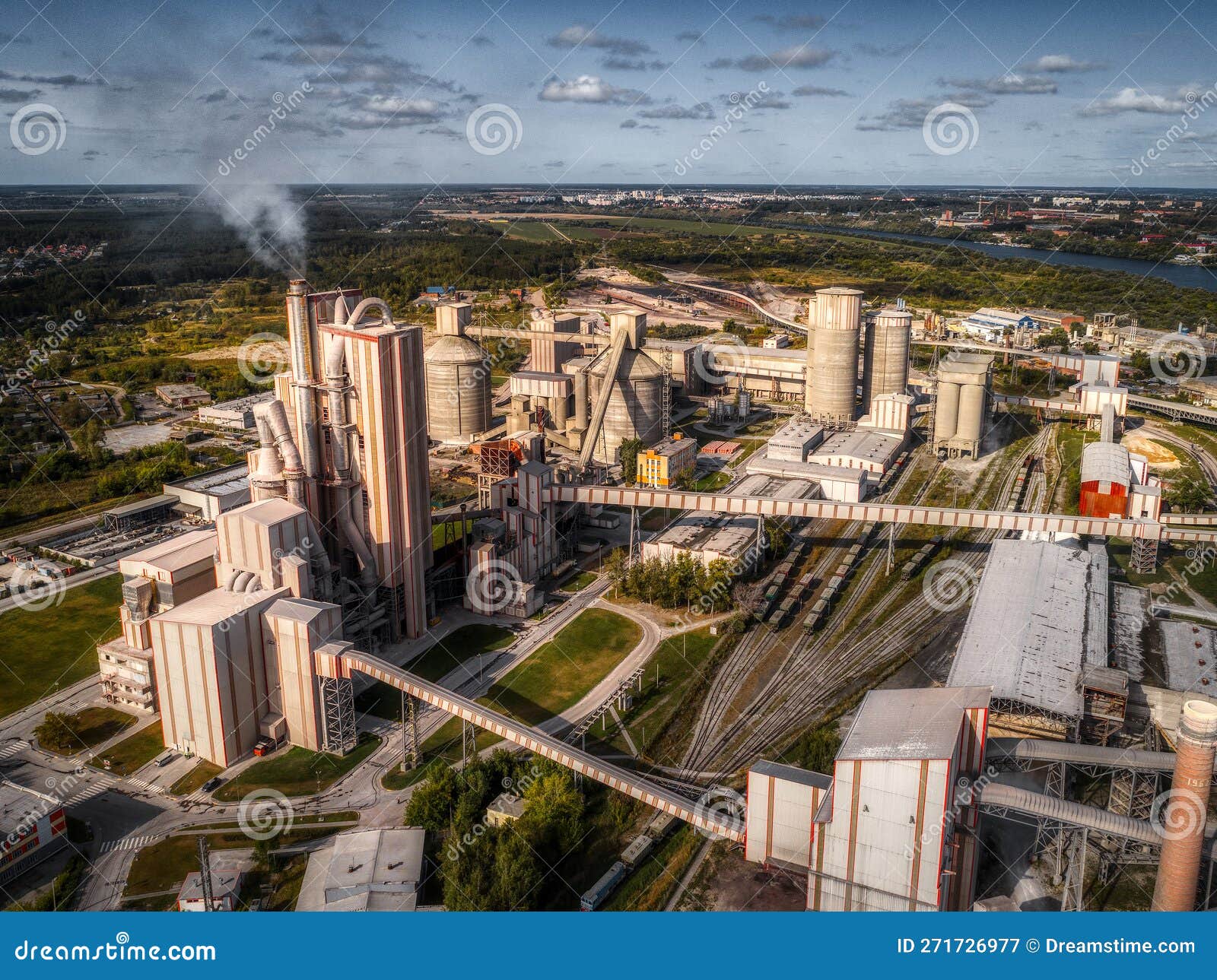 Modern Cement Plant at Producing Cement and Lime Process Stock Image ...