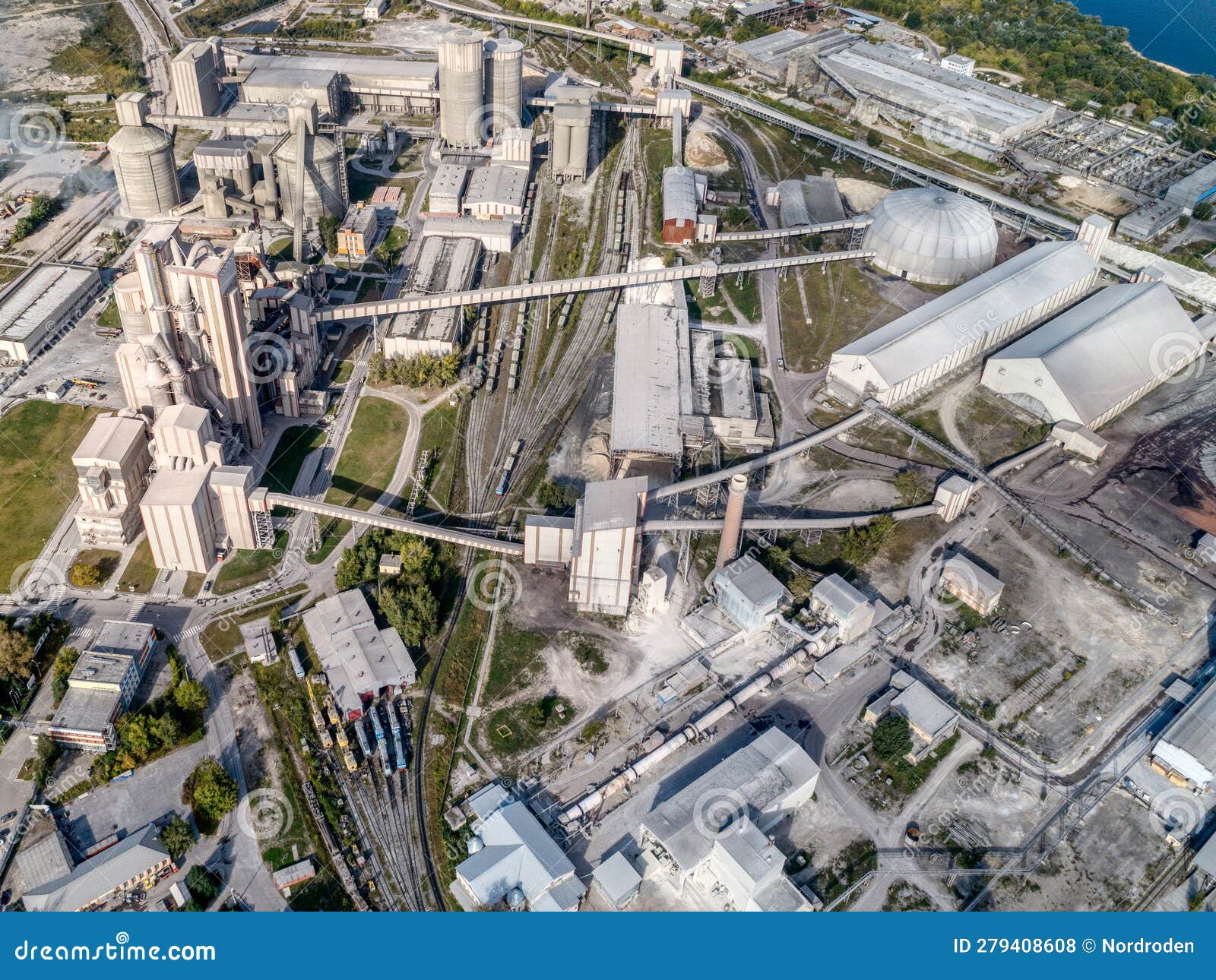 Modern Cement Plant at Producing Cement and Lime Process Stock Photo ...