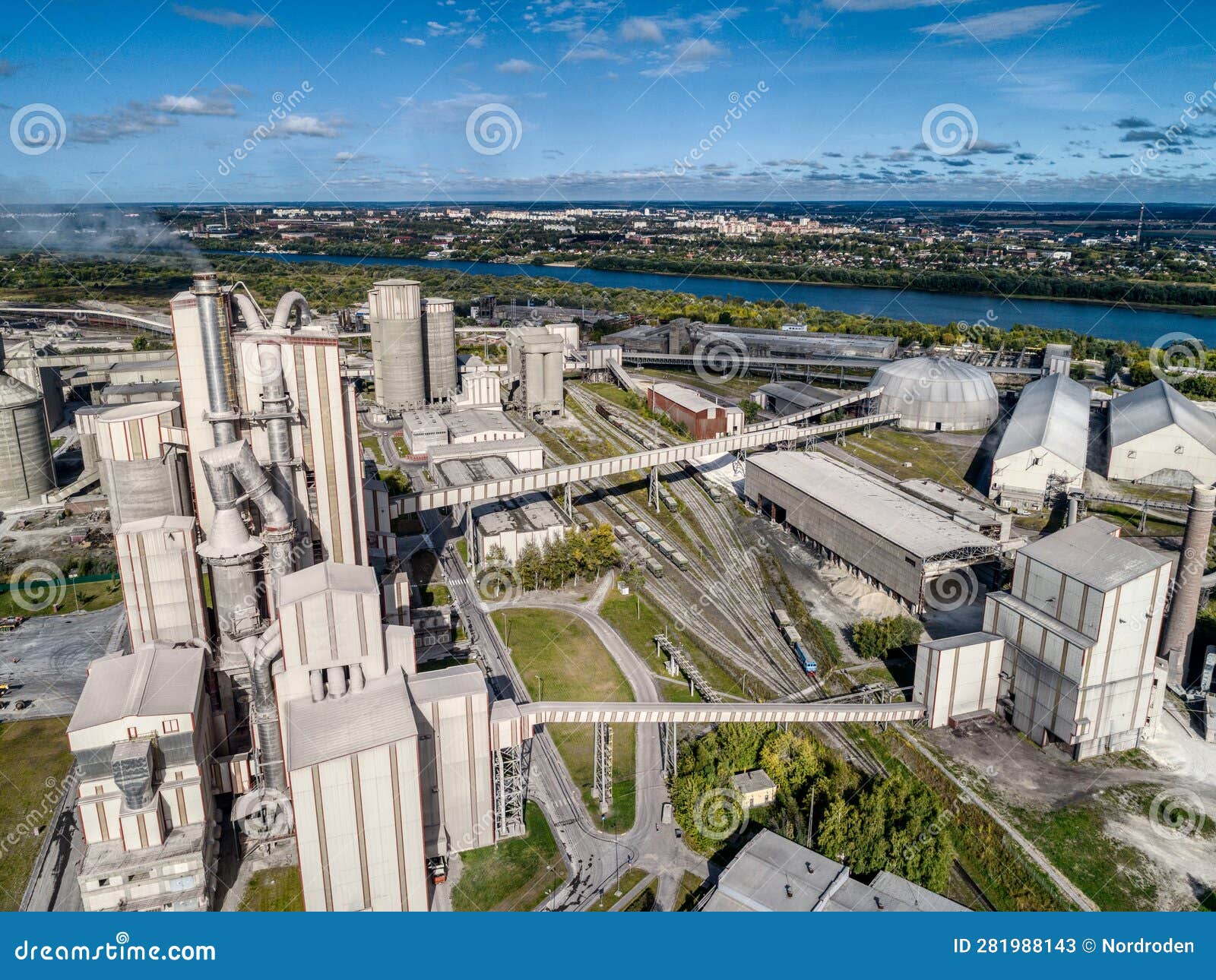 Modern Cement Plant at Producing Cement and Lime Process Stock Image ...