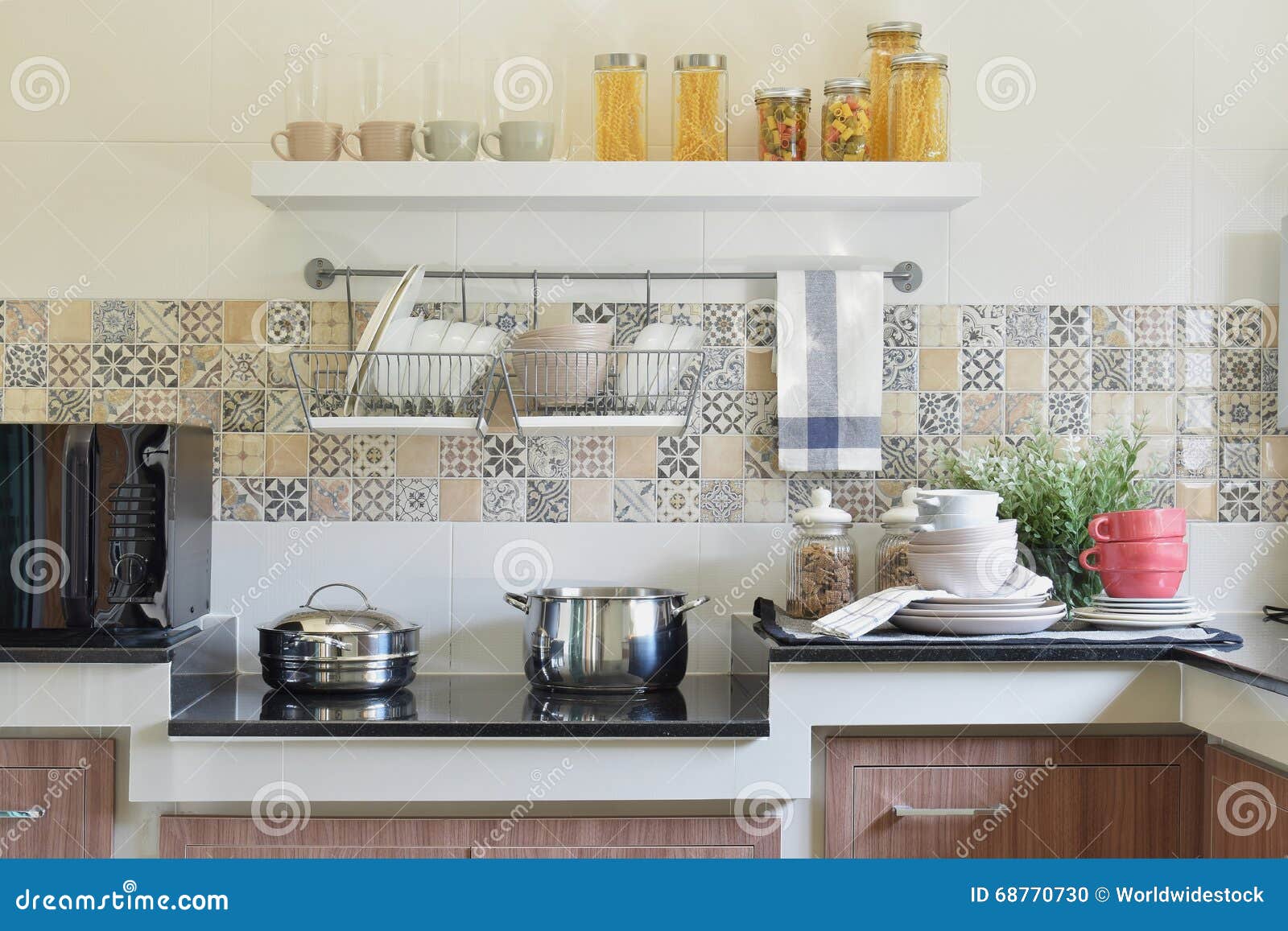 Modern Ceramic Kitchenware and Utensils Stock Photo - Image of ...