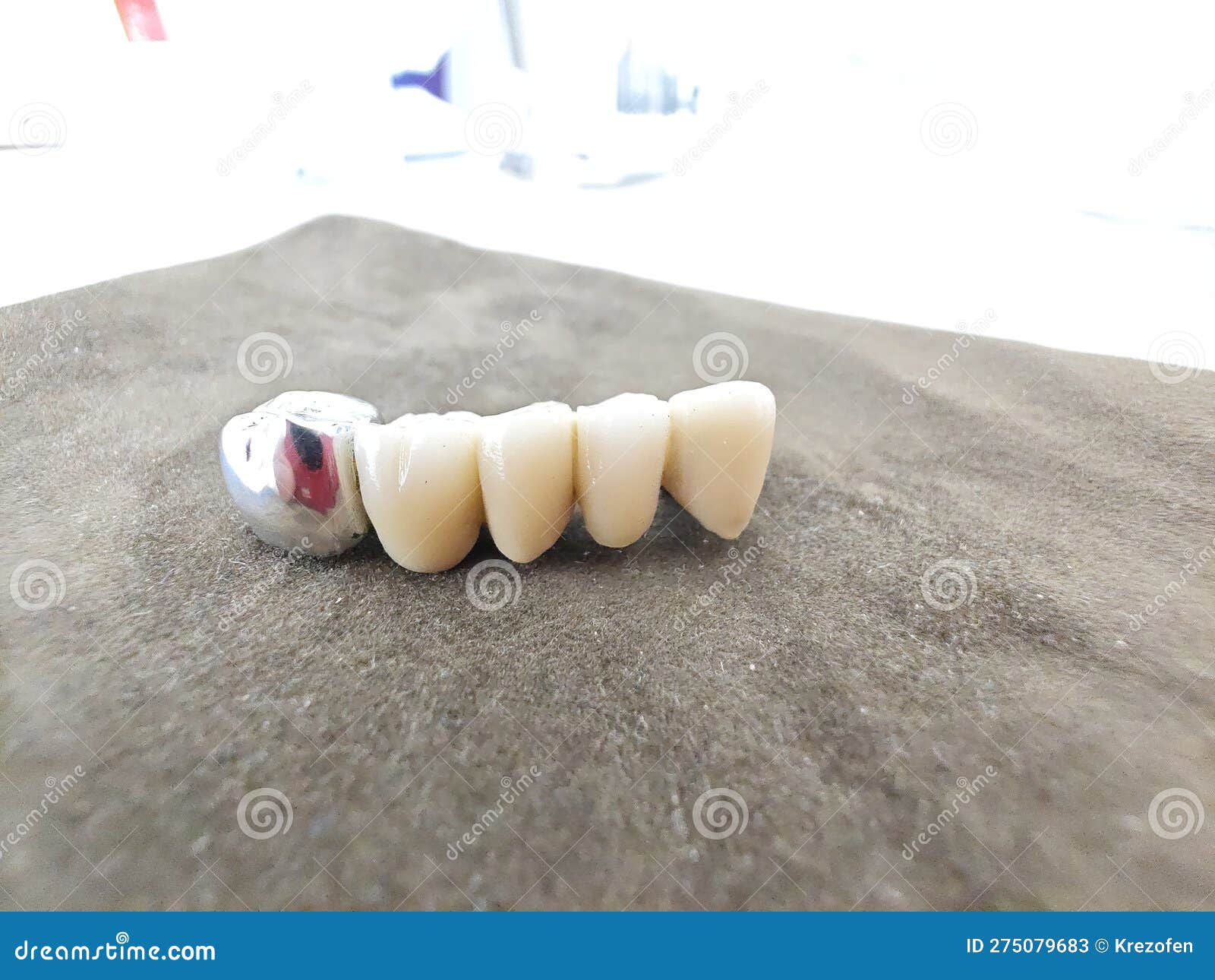 Modern Ceramic-metal Dental Bridge for Restoring Dentition Stock Image ...