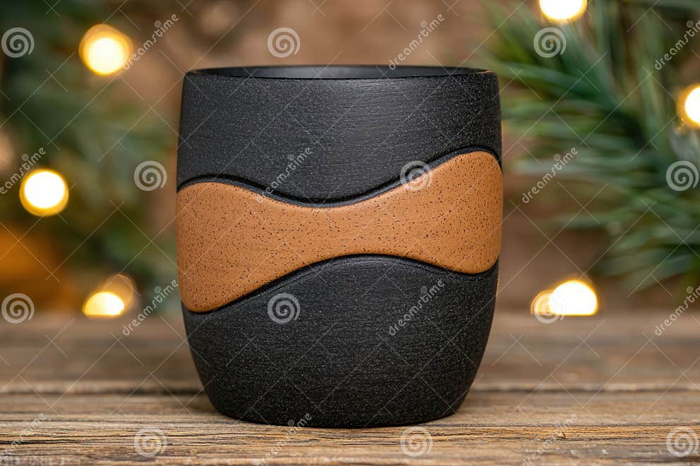 Modern Ceramic Mug with Textured Surface Stock Illustration ...