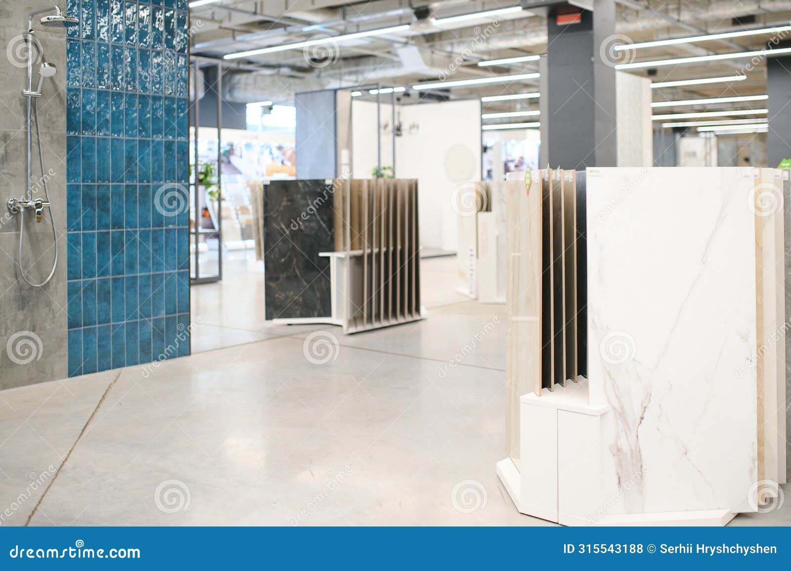 Modern Ceramic Tiles Display in the Luxury Shopping Mall. Shopping Mall ...
