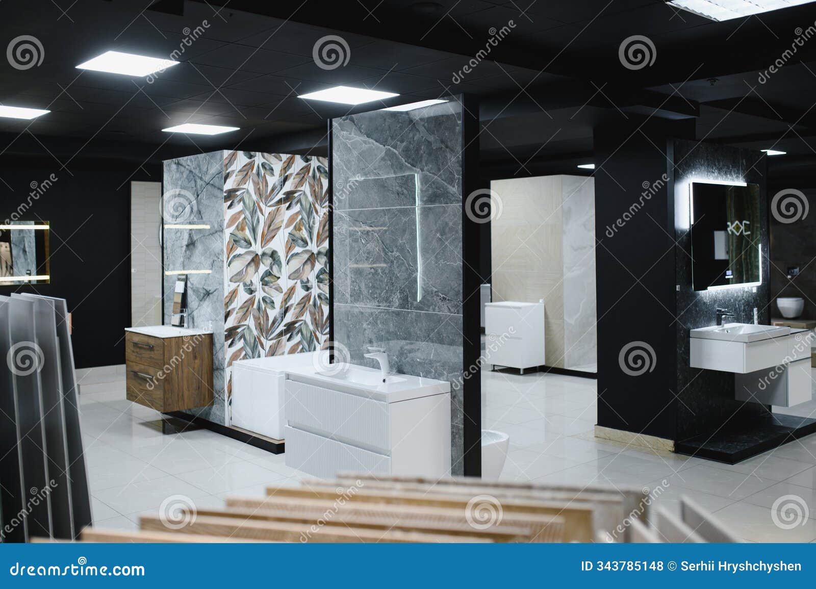 Modern Ceramic Tiles Display in the Luxury Shopping Mall. Shopping Mall ...