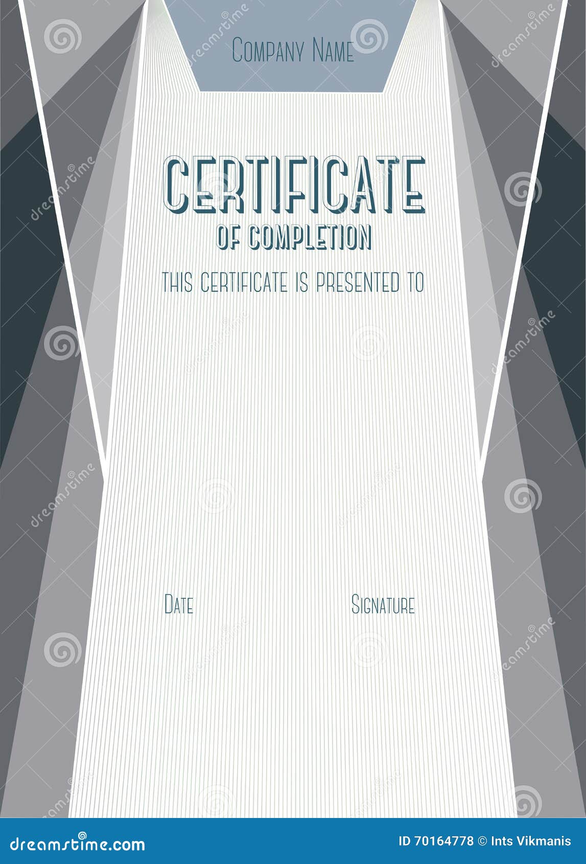 Modern Certificate of Completion. Vector Template Stock Vector ...
