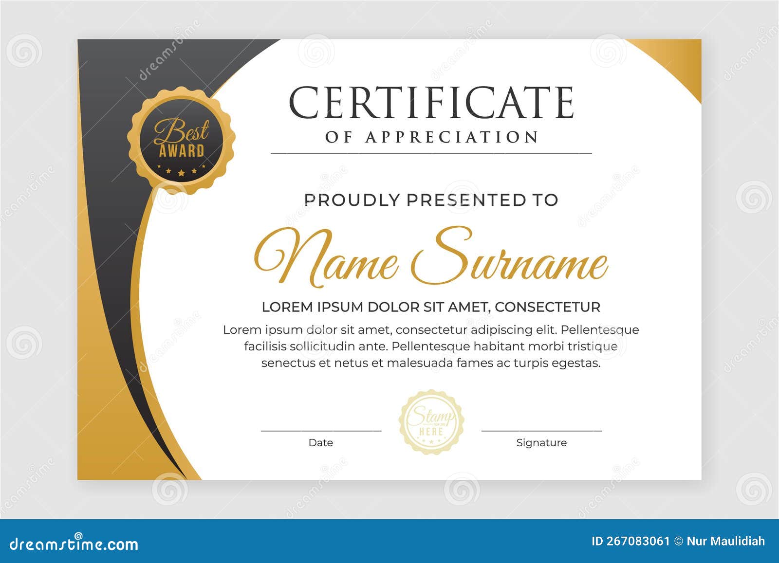 Modern Certificate Design stock illustration. Illustration of reward ...