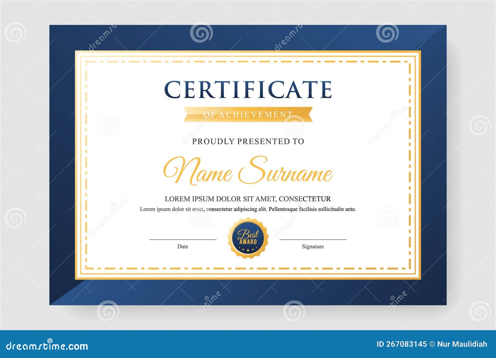 Modern Certificate Design stock vector. Illustration of vector - 267083145