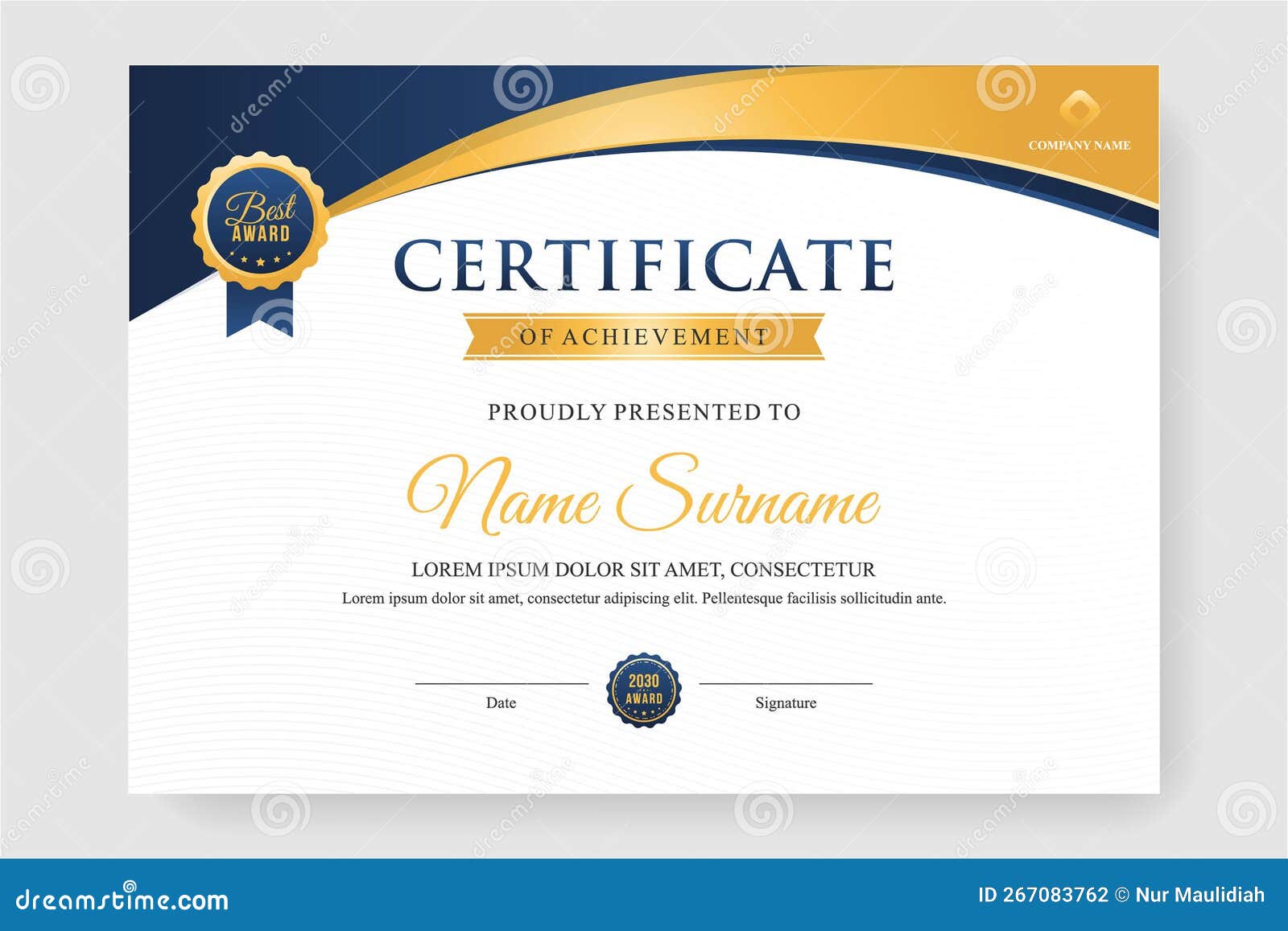 Modern Certificate Design stock illustration. Illustration of design ...