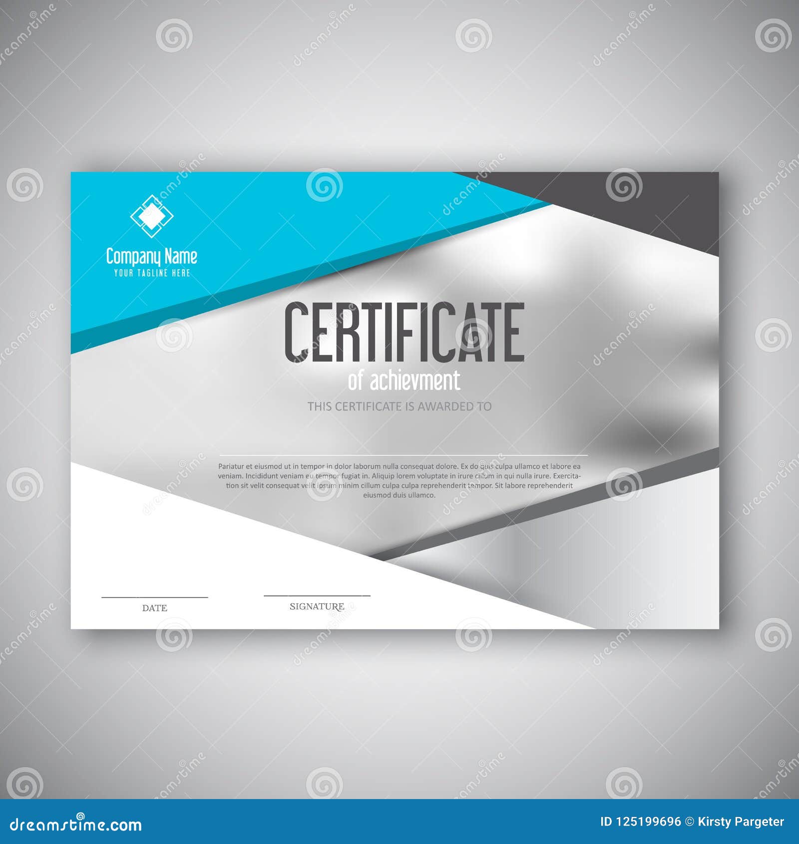 Modern certificate design stock vector. Illustration of vector - 125199696
