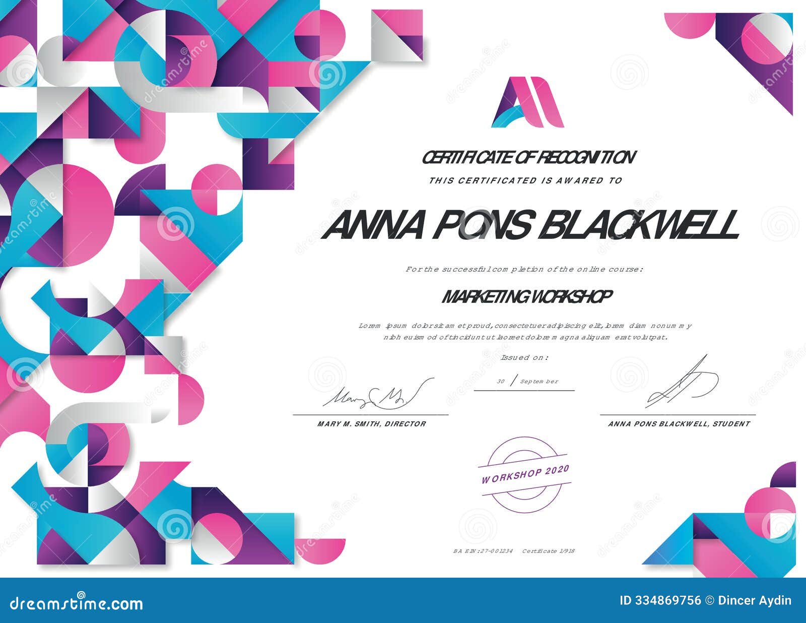 Modern Certificate of Recognition Stock Illustration - Illustration of ...