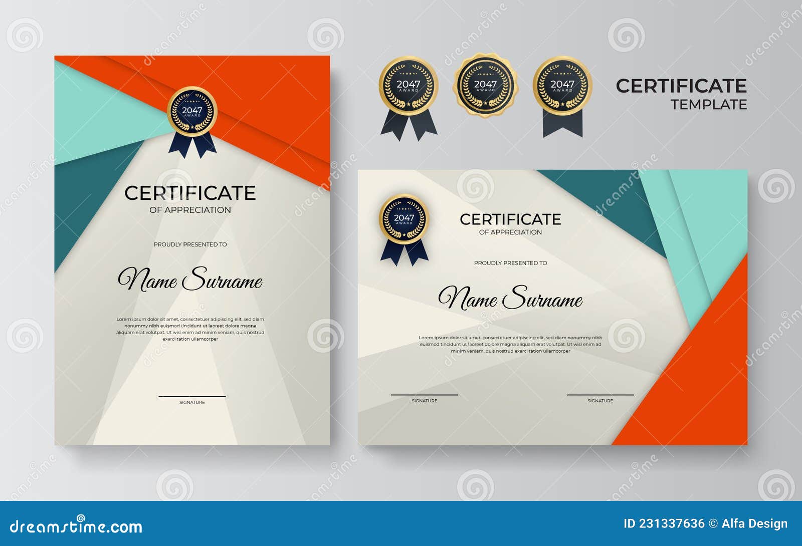 Modern Certificate Template Stock Illustration - Illustration of paper ...