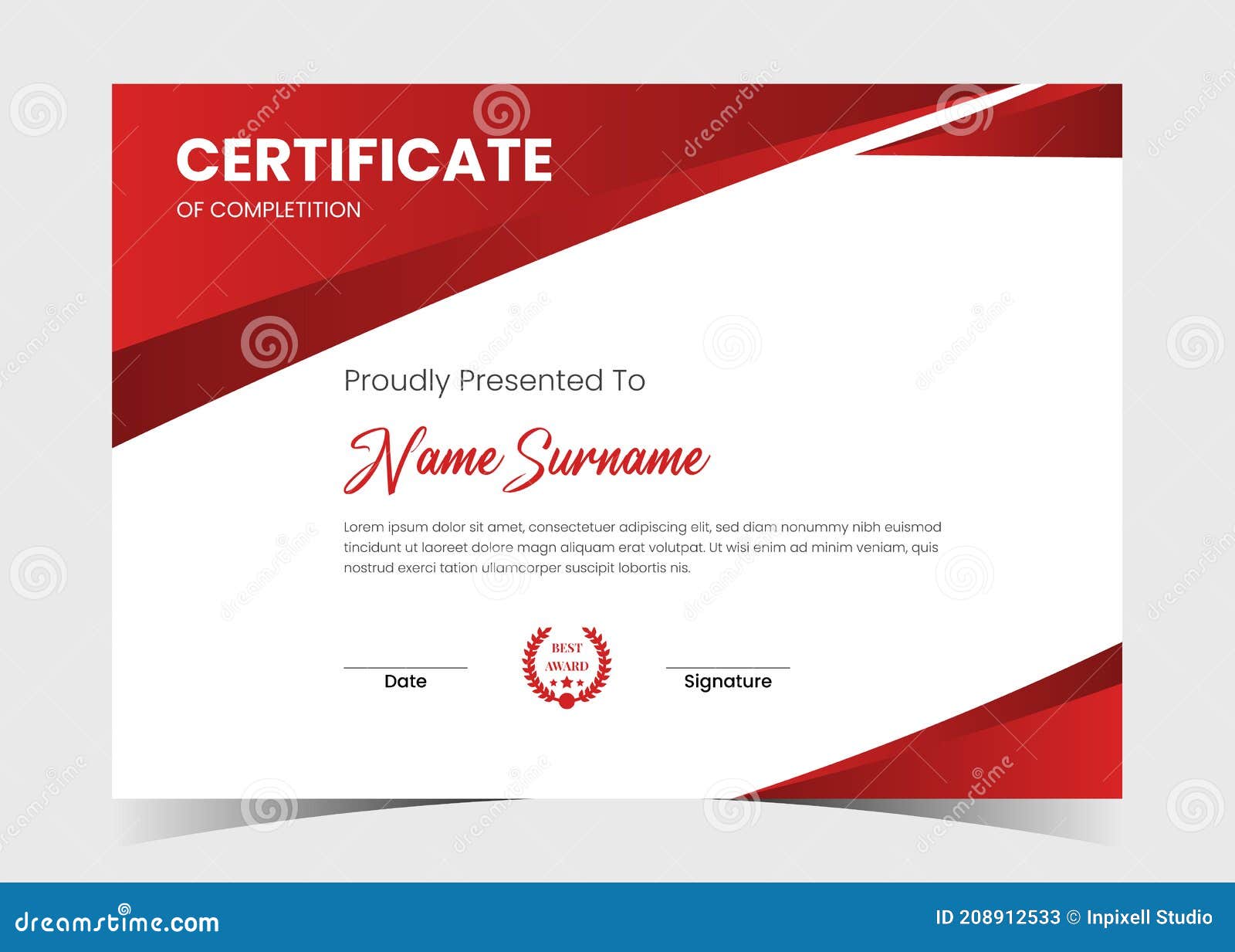 Modern Certificate Template. Certificate Template Awards Diploma Stock ...