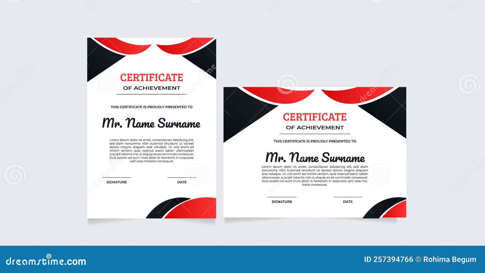 Modern Certificate Template with Realistic Texture Diamond Shaped on the Ornament and Modern ...