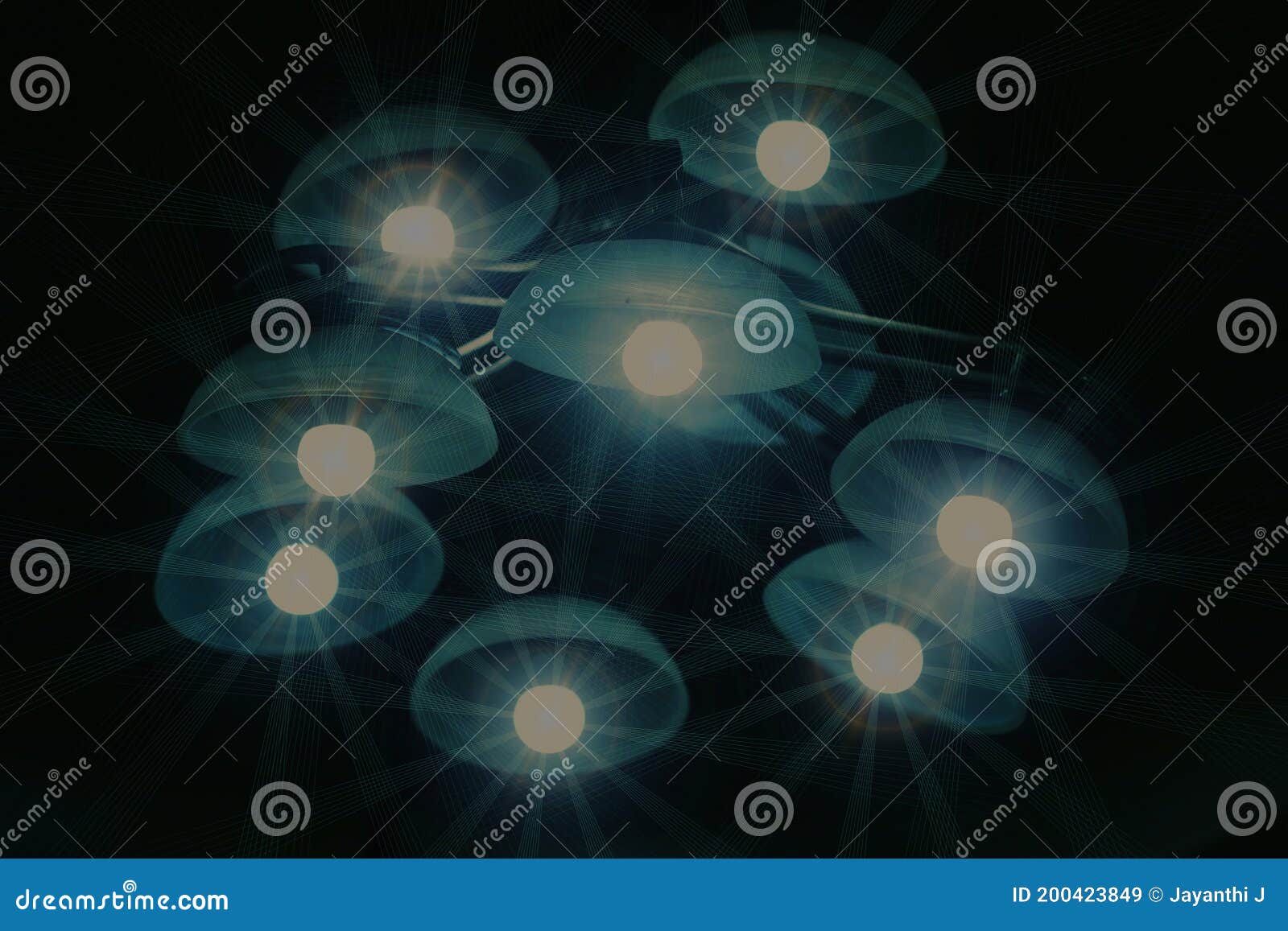 Light with Starry Effect on Chandelier with Multi Lamps on a Wall Stock ...