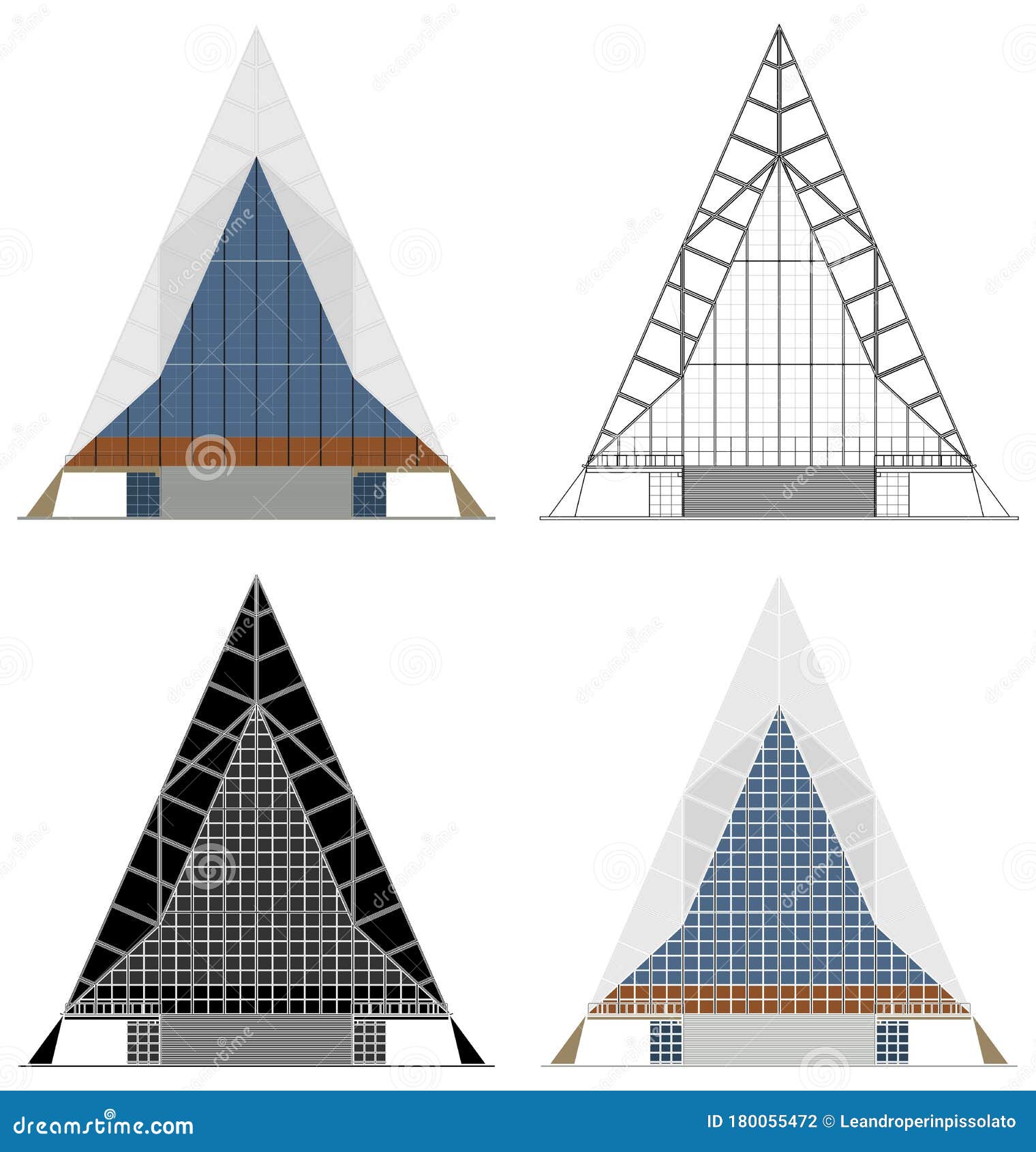 Modern Chapel in Front View Stock Vector - Illustration of design ...