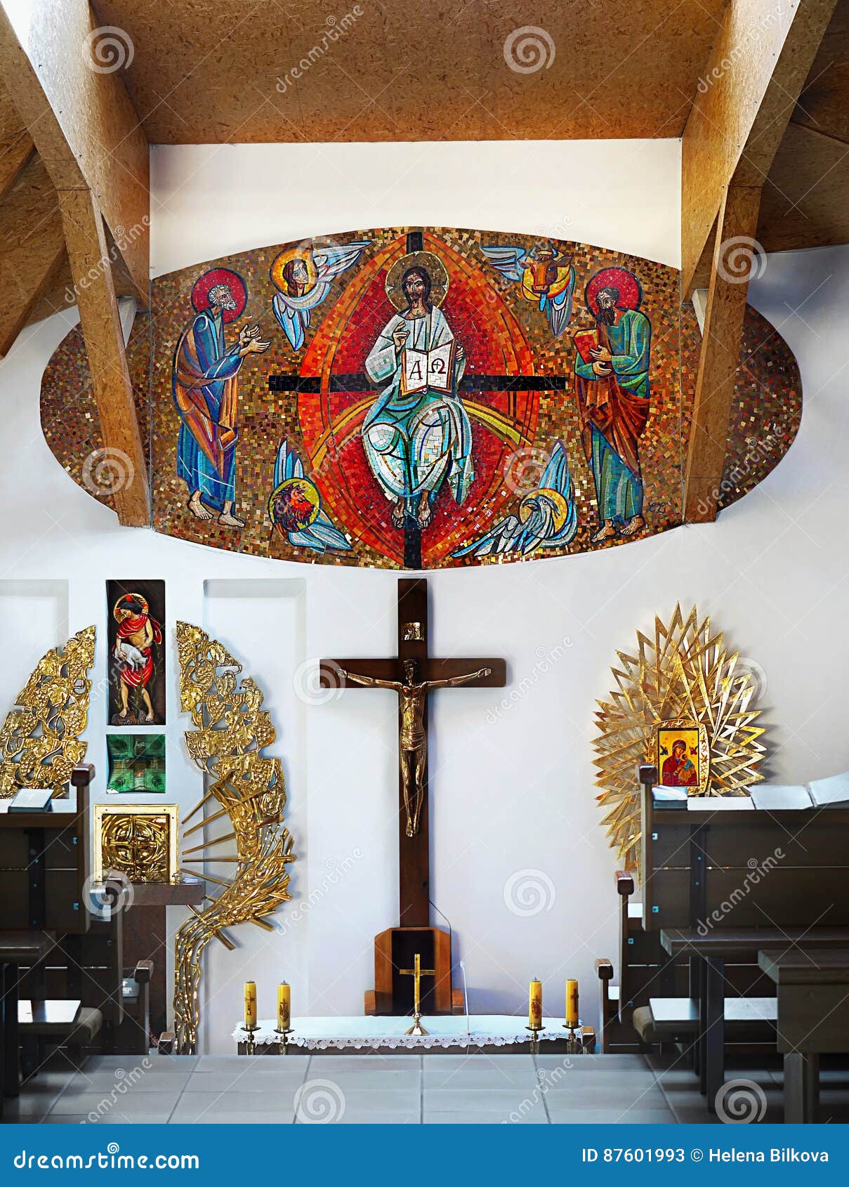 Modern Chapel Interior stock image. Image of indoor, background - 87601993