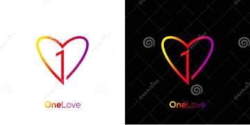 Modern and Charming One Love Logo Design Stock Vector - Illustration of ...