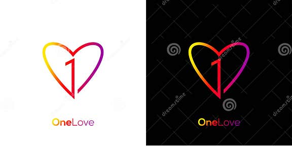 Modern and Charming One Love Logo Design Stock Vector - Illustration of ...