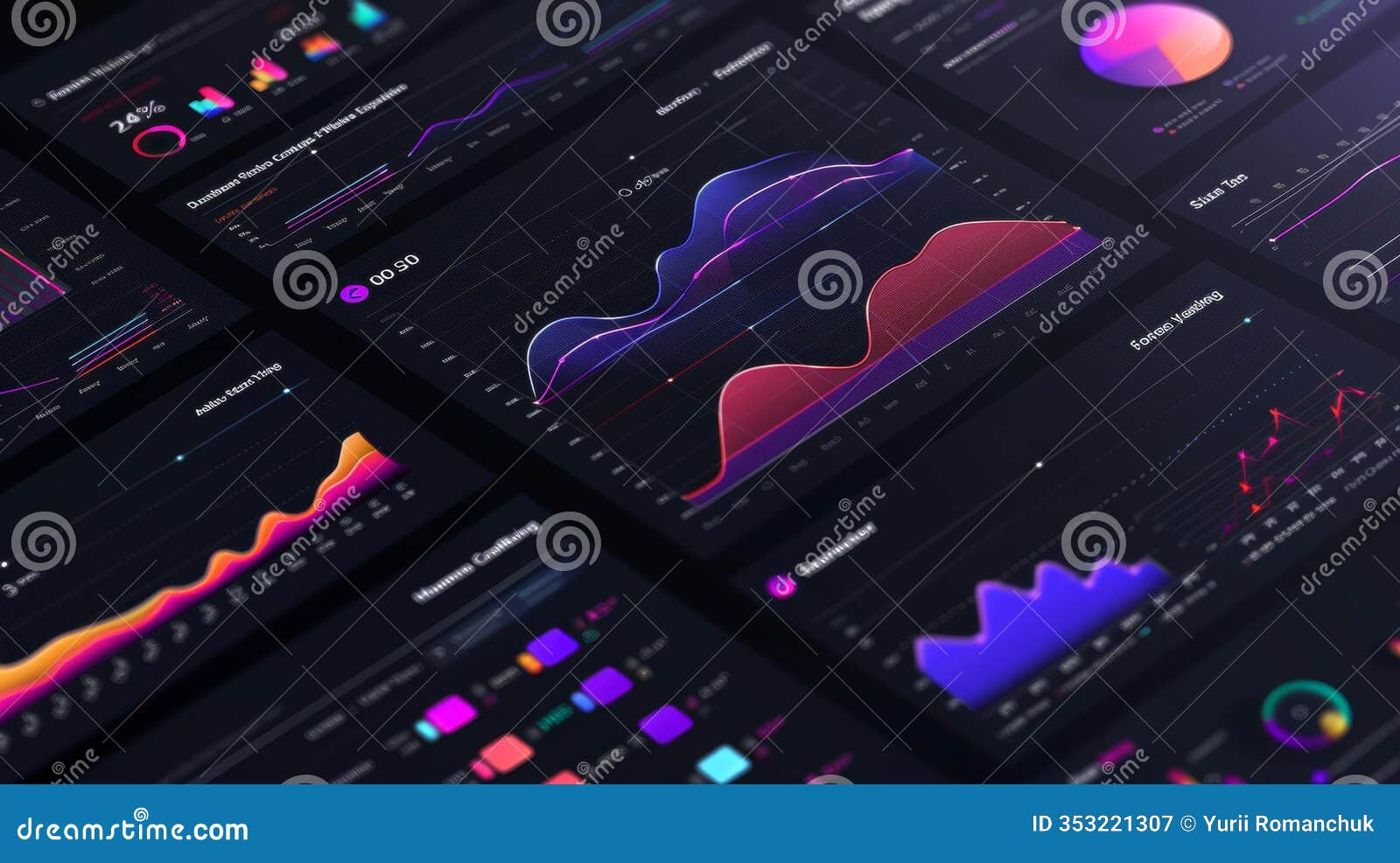 Modern Chart Design Template Displaying Data Technology Trends In A ...