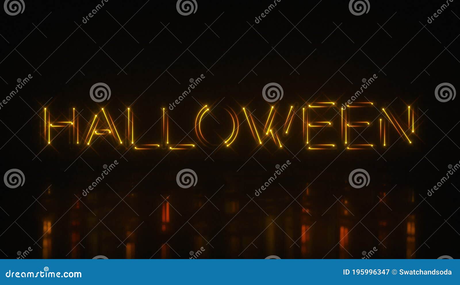 Chasing Cool Colored Neon HALLOWEEN Title Background Sign with Loop ...