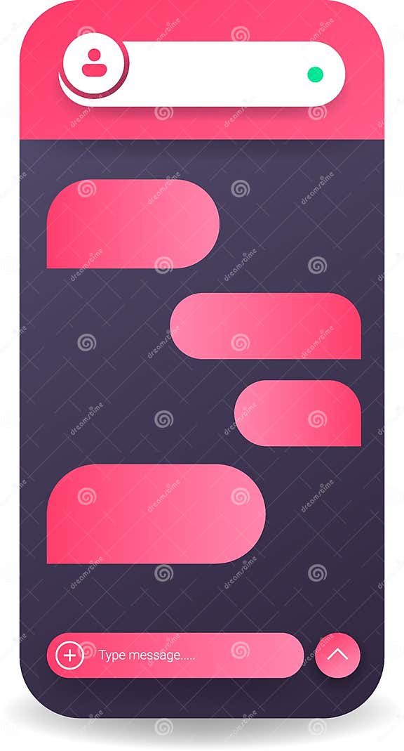 Modern Chat Interface Design with Gradient Pink Bubbles and Dark ...