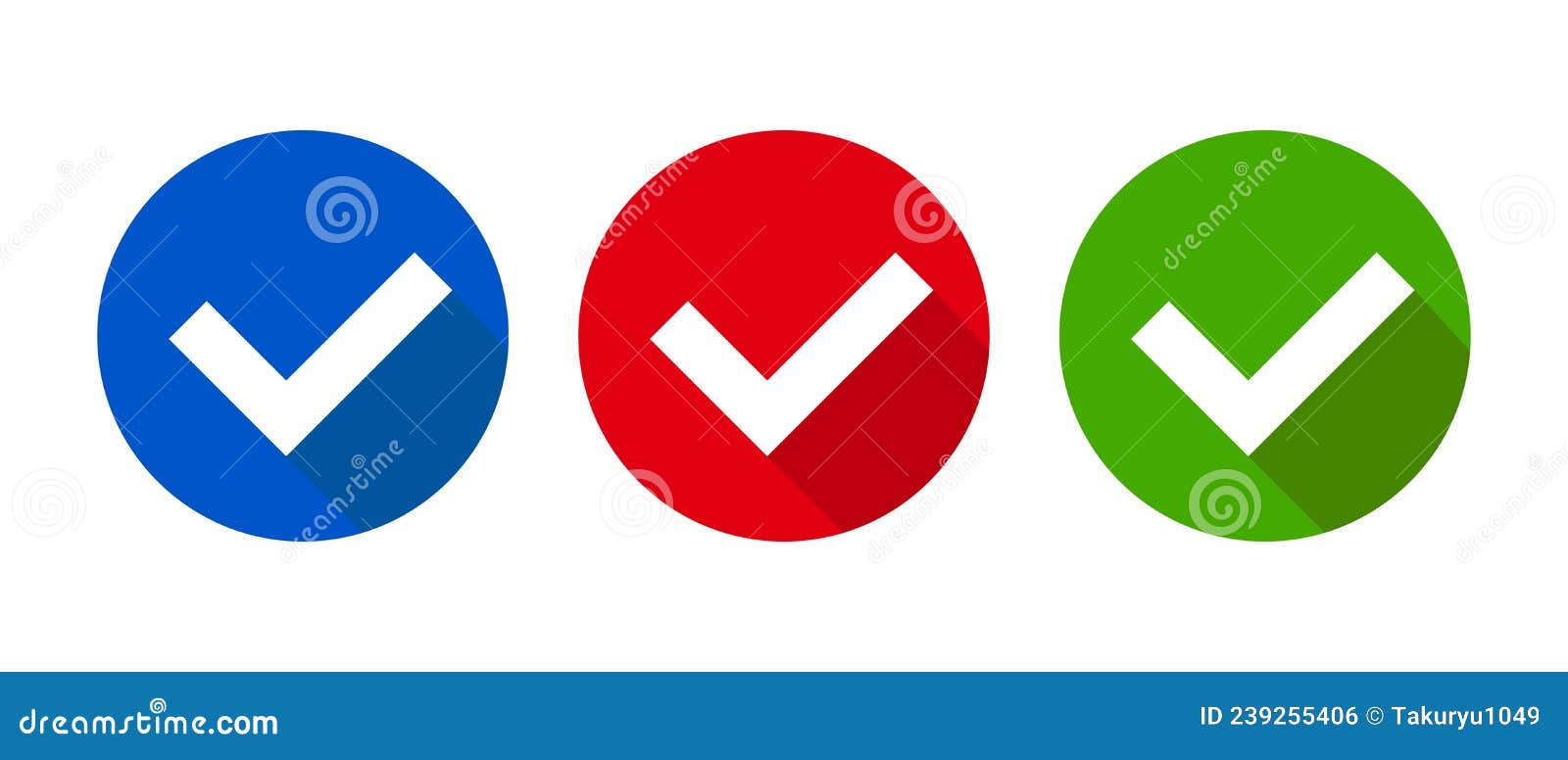 Modern Checkmark Icon Set. Vector. Stock Vector - Illustration of ...
