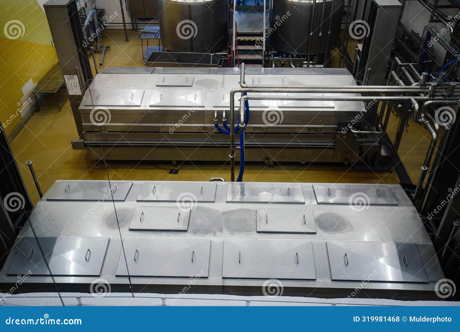 Modern Cheese Factory, Stainless Steel Milk Processing Tanks Stock ...