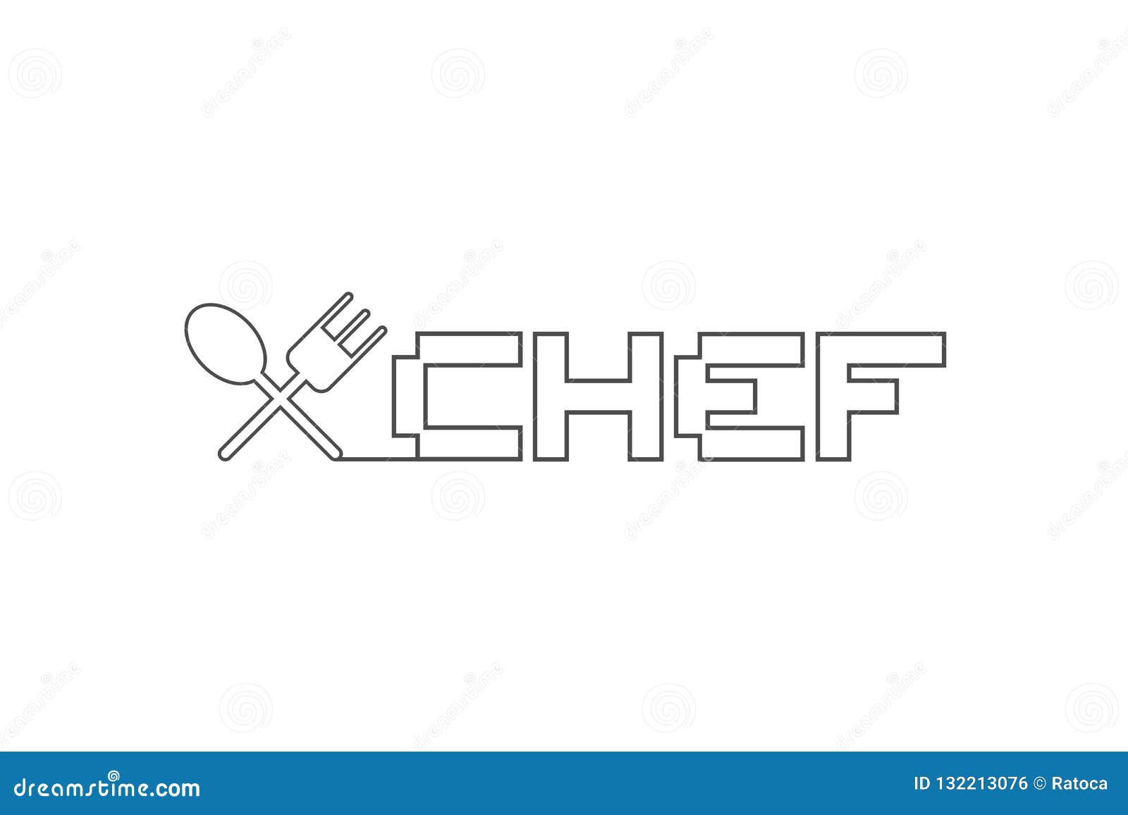 Modern chef symbol stock vector. Illustration of cooking - 132213076
