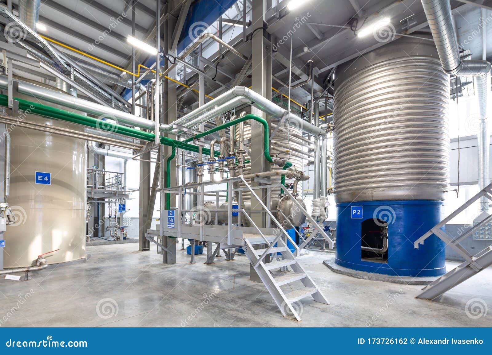 Interior of Modern Chemical Production Stock Photo - Image of metal ...