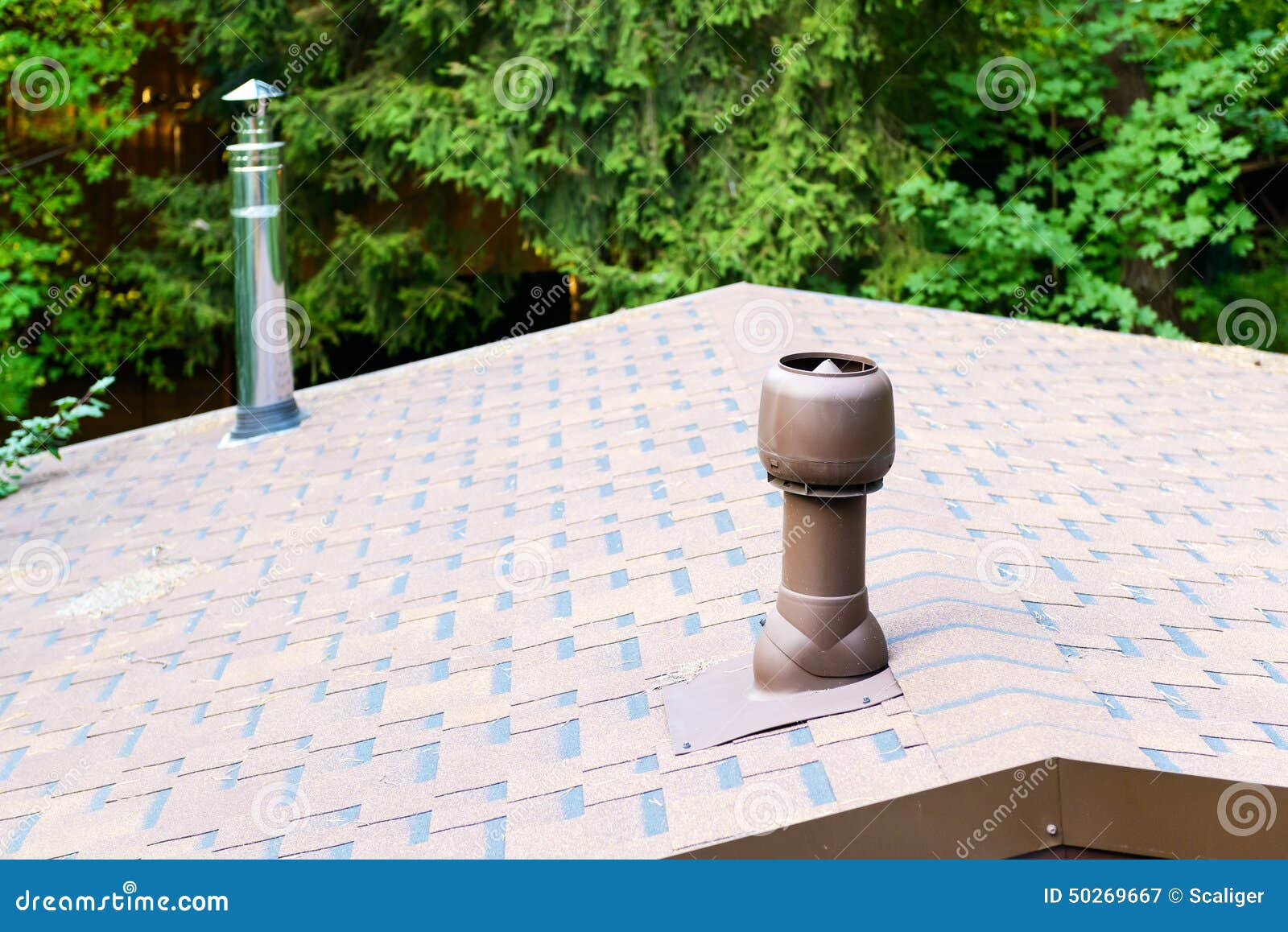 Modern Chimneys on the Roof Stock Image - Image of house, estate: 50269667