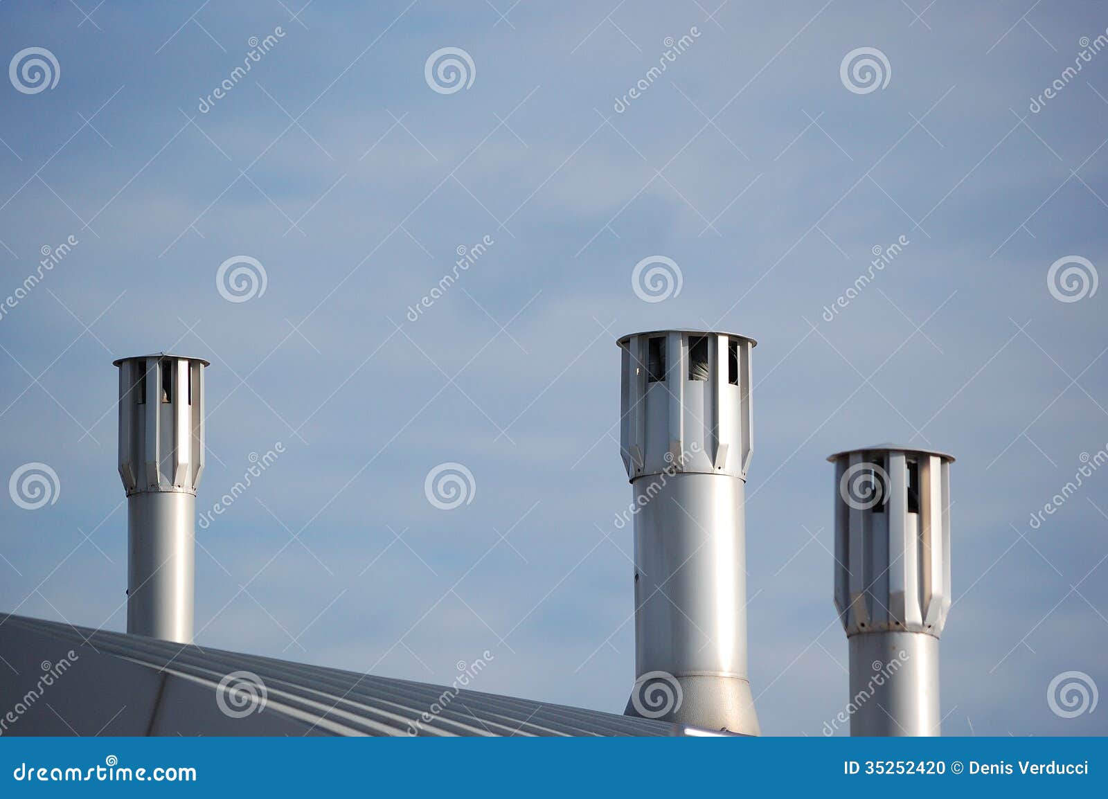 Modern chimneys stock photo. Image of building, clouds - 35252420