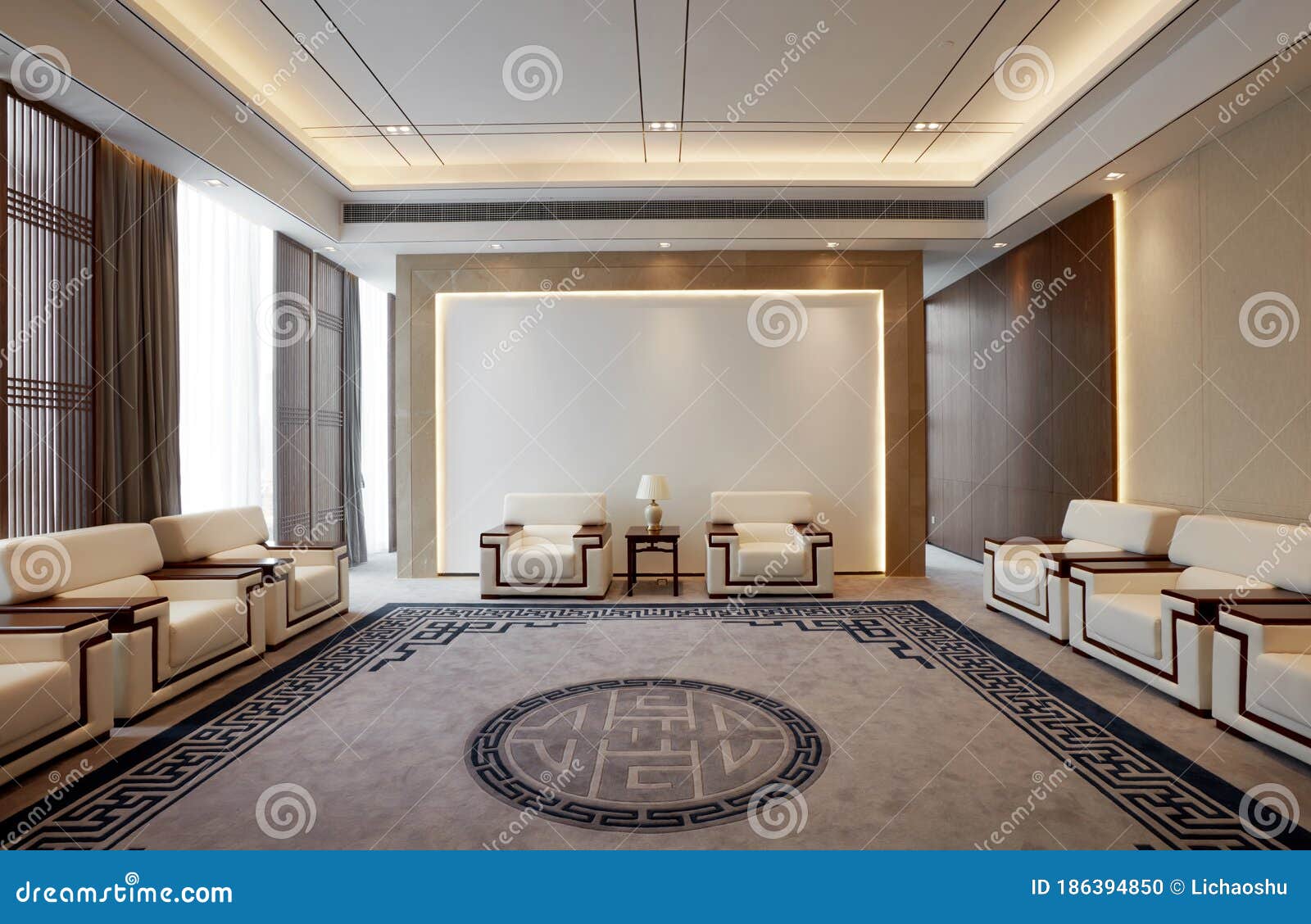 Modern Chinese Style Office, Conference Room Stock Photo - Image of ...