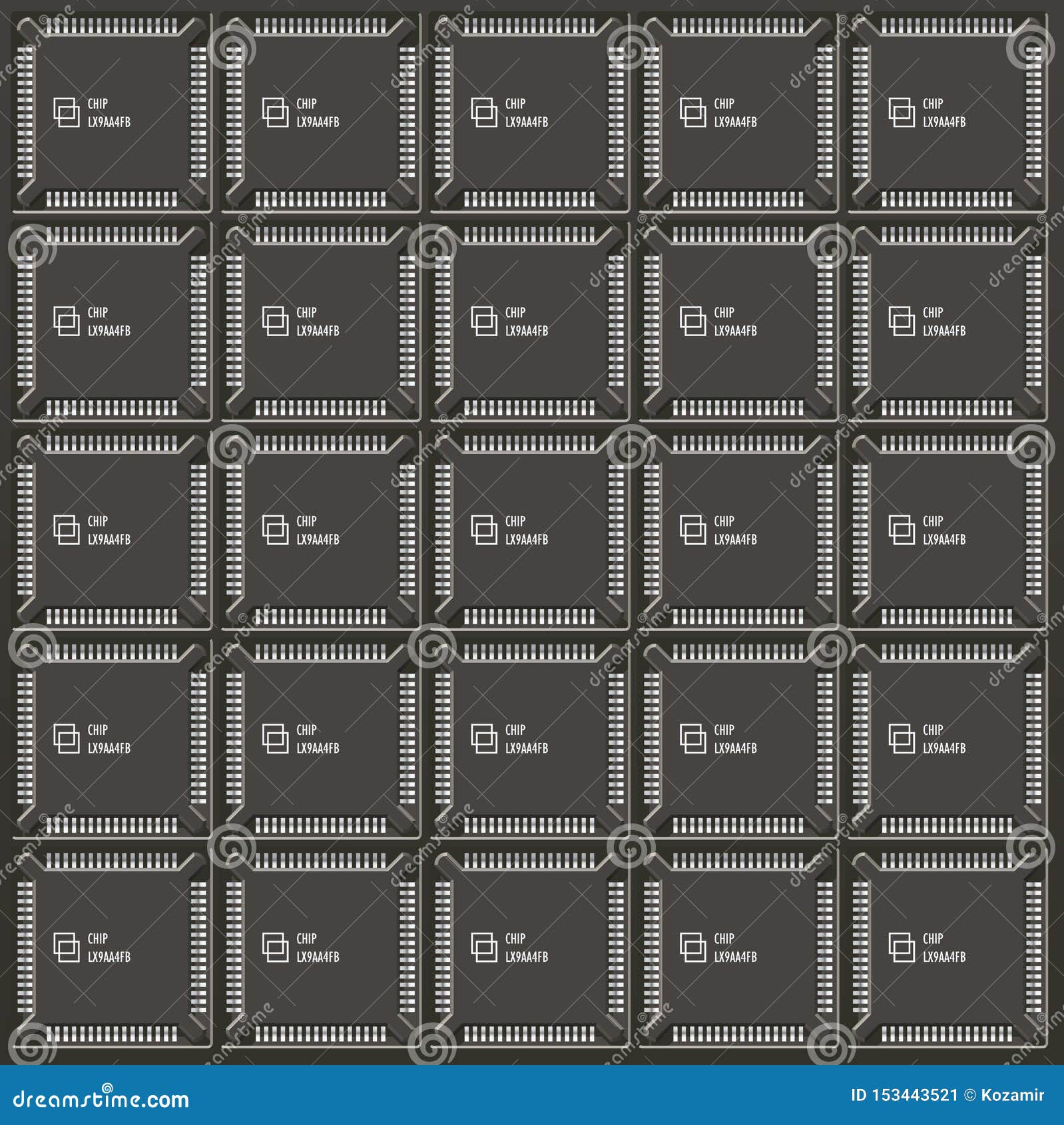 Modern Chipset Background in Tech Style Stock Vector - Illustration of ...