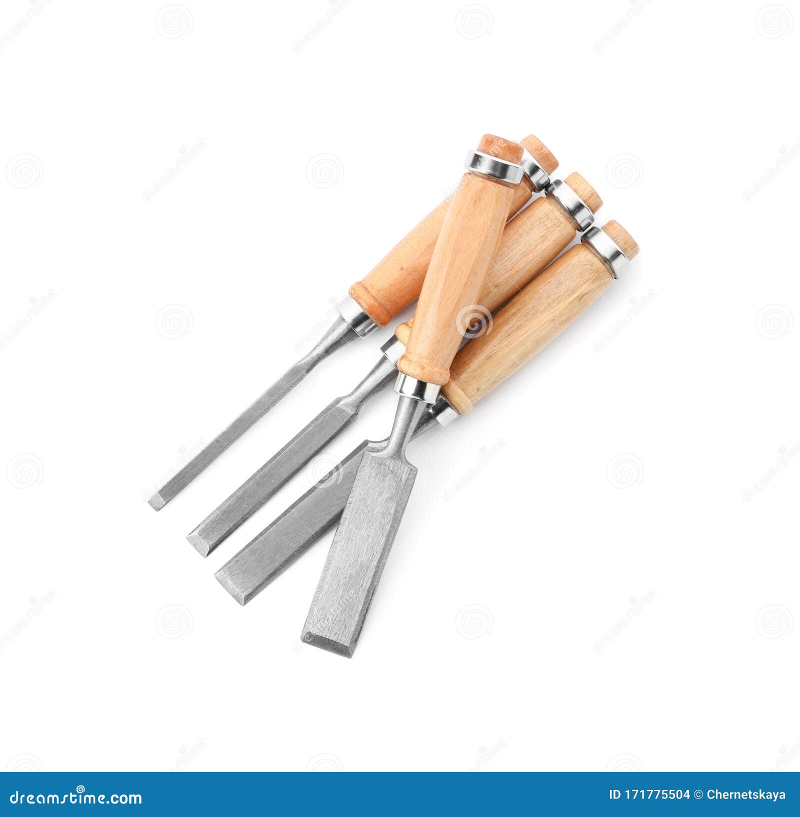 Modern Chisels Isolated. Carpenter`s Tools Stock Photo - Image of ...