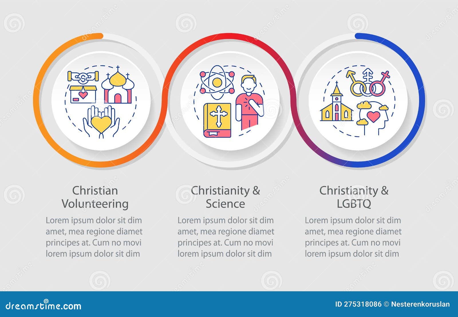 Modern Christianity Loop Infographic Template Stock Vector ...
