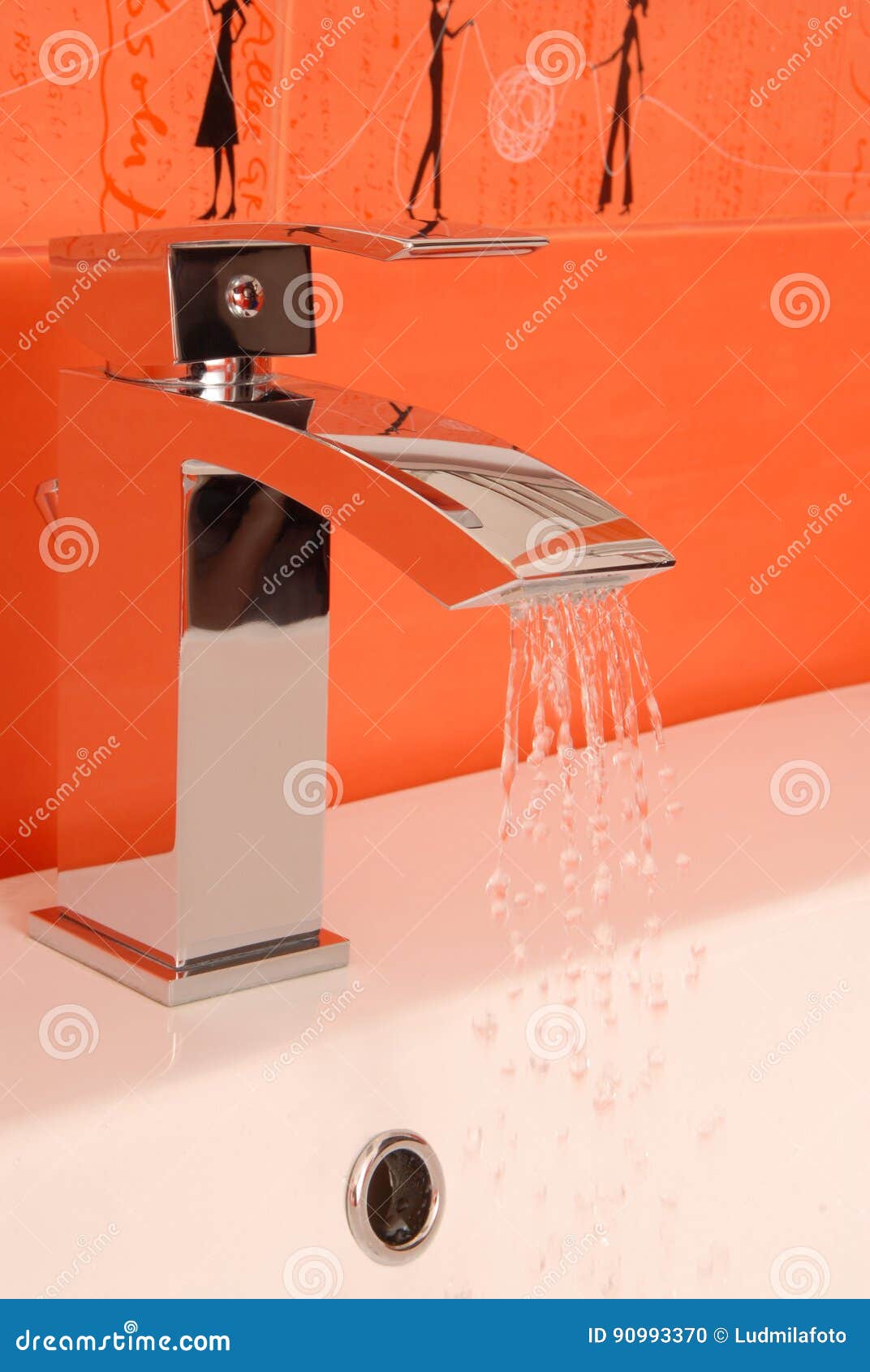 Modern Chromium-plated Mixer Tap Stock Photo - Image of chrome, crane ...