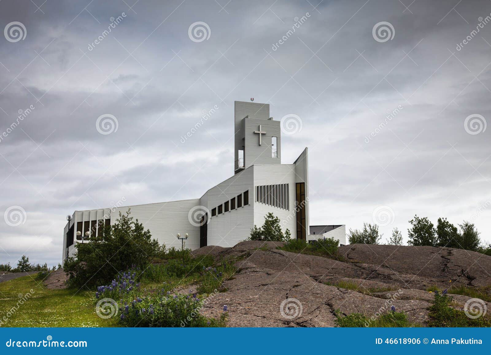 Modern church in Iceland stock photo. Image of volcanic - 46618906