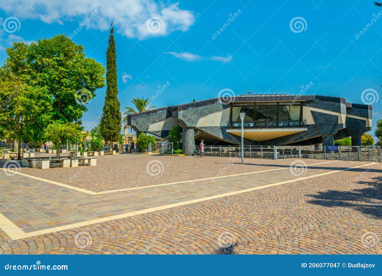 Modern Church Inside of the Capernaum Complex in Israel Stock Image ...