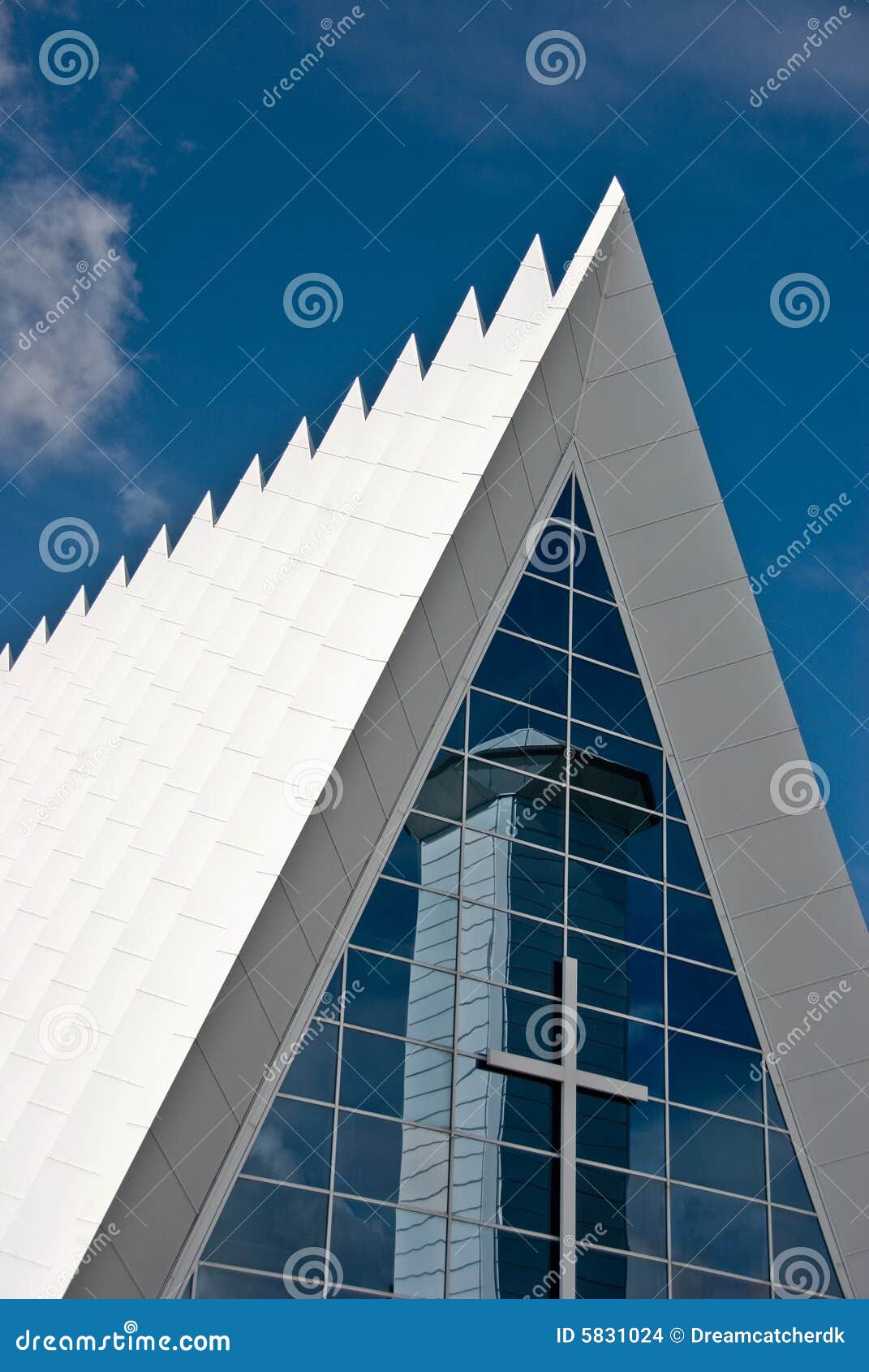 Modern Church with Reflection Stock Photo - Image of cross, reflection ...