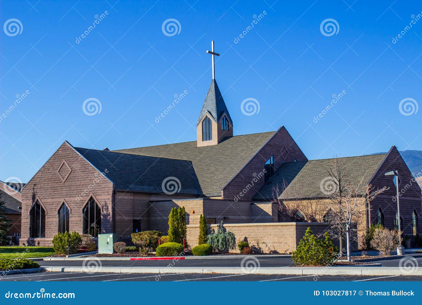 Modern Church with Steeple stock image. Image of building - 103027817