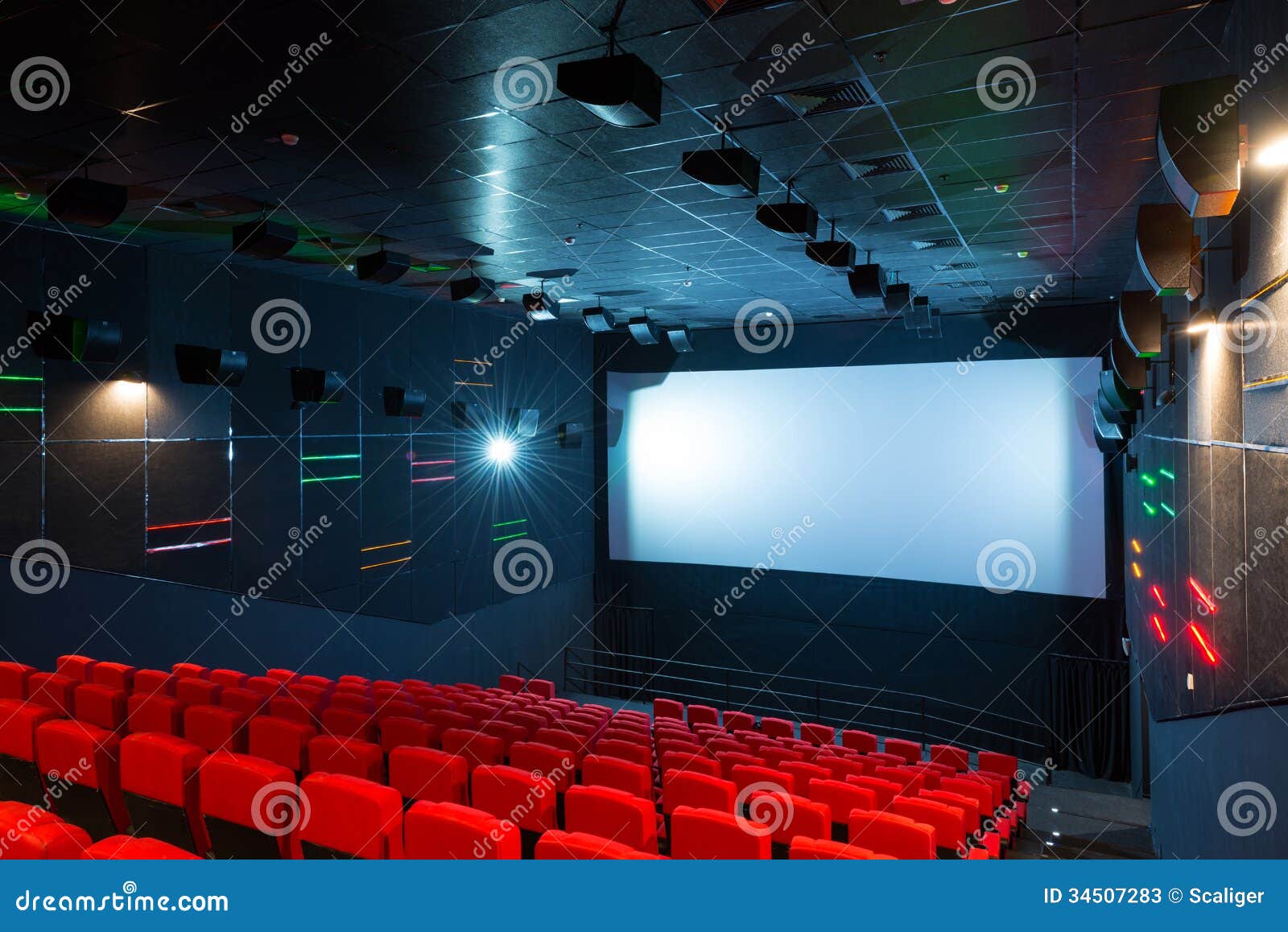 Modern cinema auditorium stock image. Image of design - 34507283