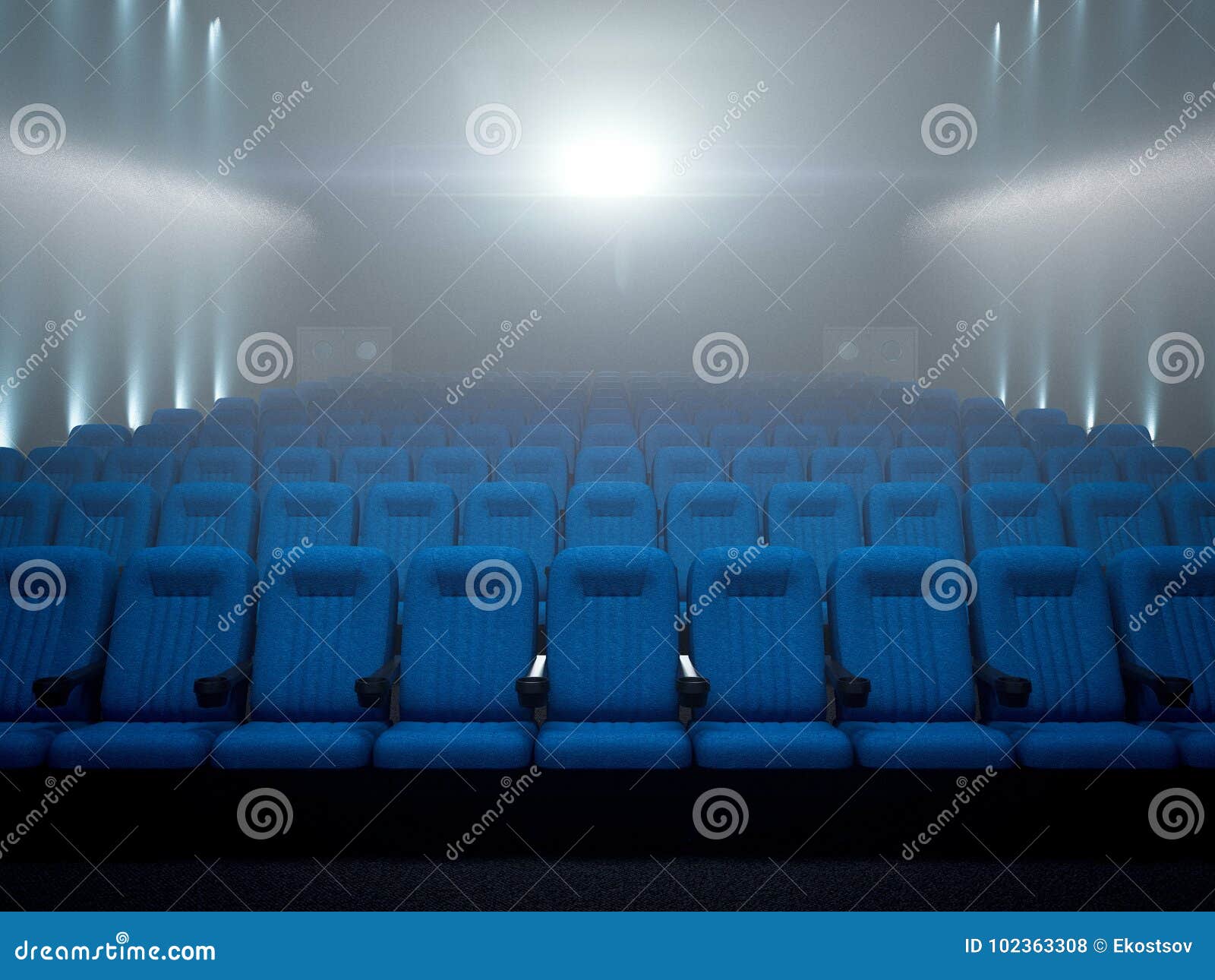 Modern Cinema. 3d Rendering Stock Illustration - Illustration of ...