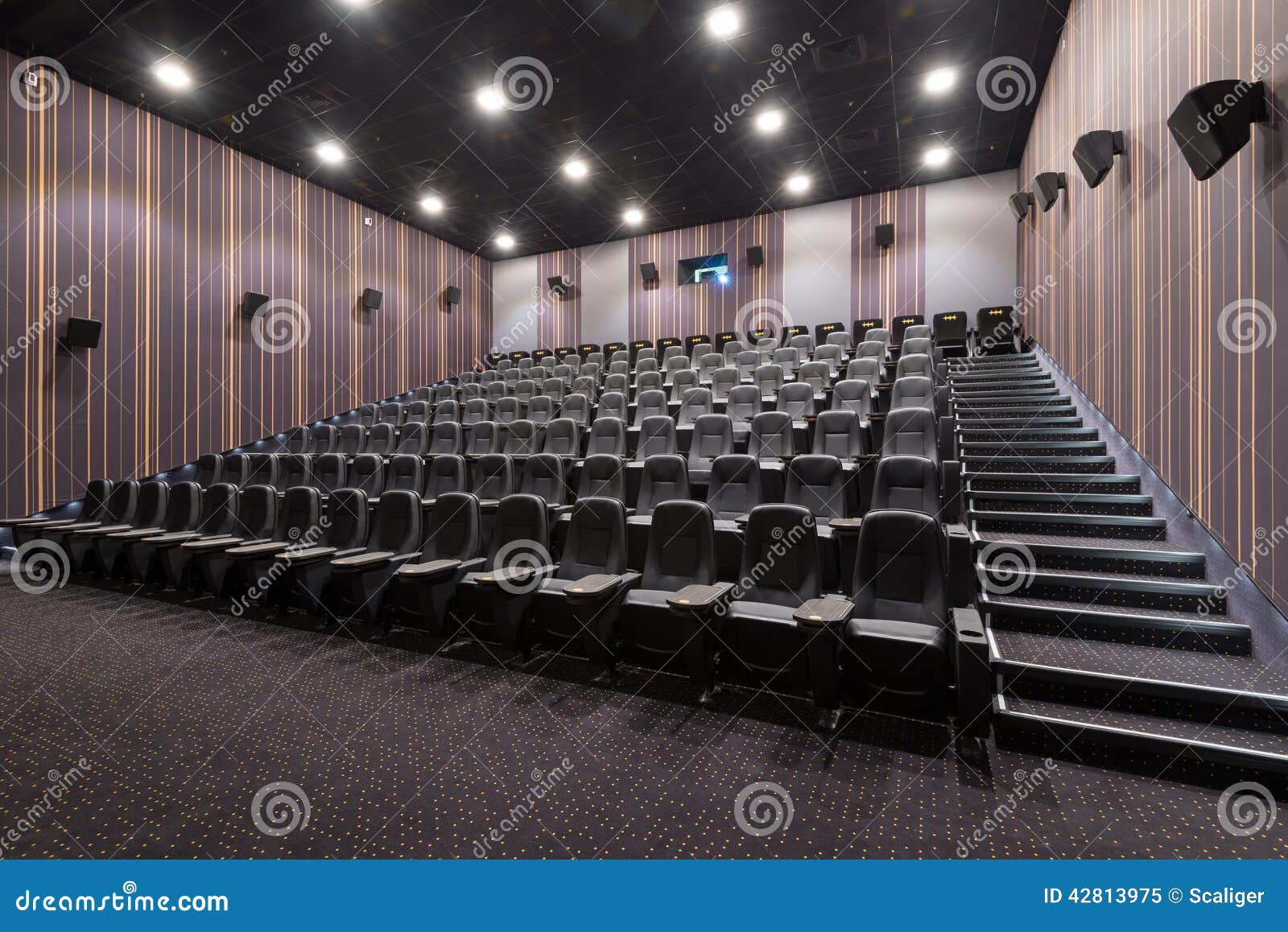 Modern cinema hall stock image. Image of modern, panorama - 42813975