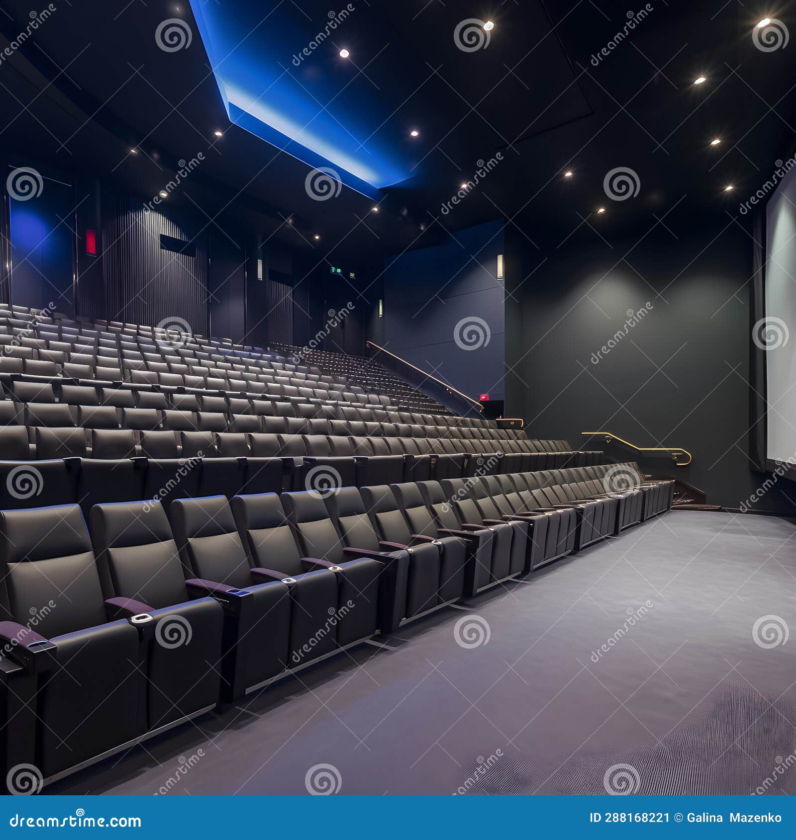 Modern Cinema Halls. Ai Generation Stock Image - Image of auditorium ...
