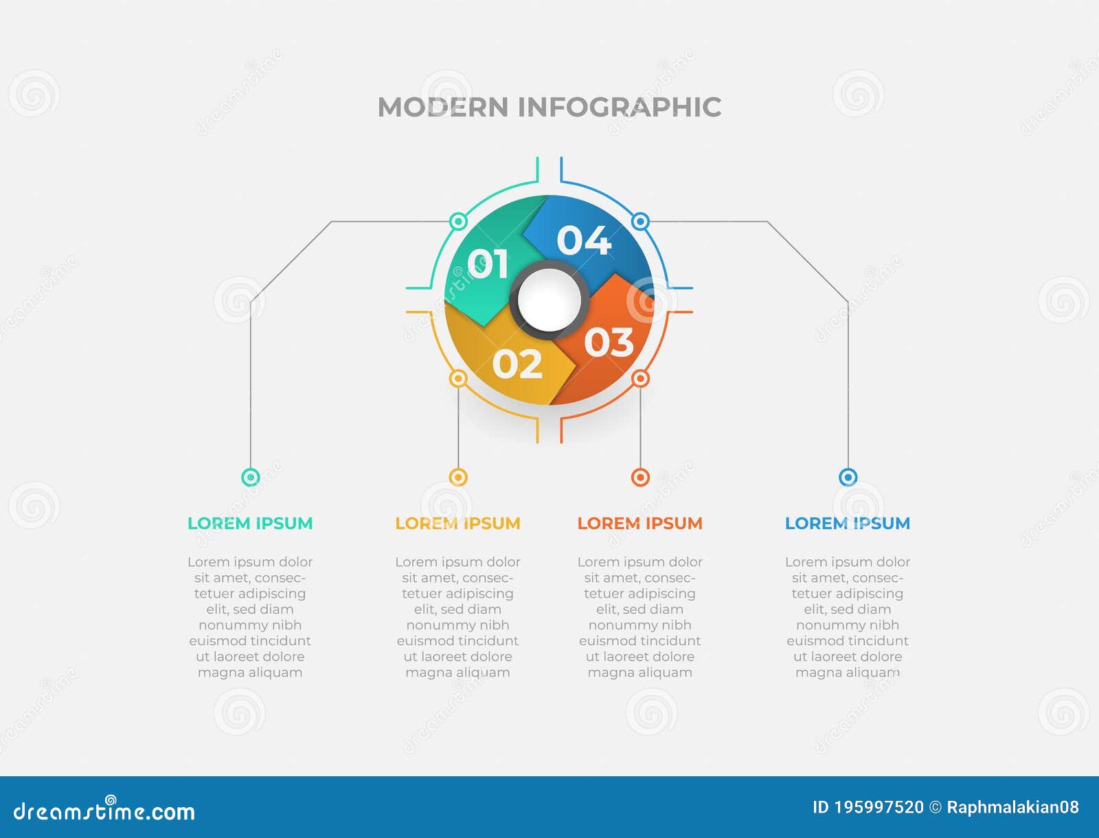 Modern Circle Chart Infographic Template with 4 Steps Stock Vector ...